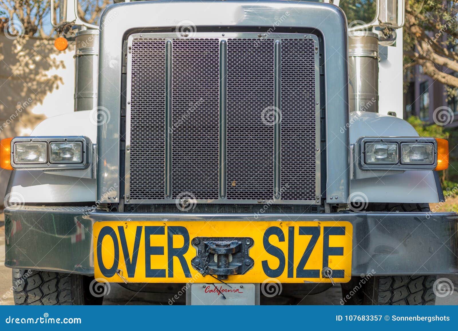Over Size Sign Semi Tractor Trailer Stock Image - Image of california ...