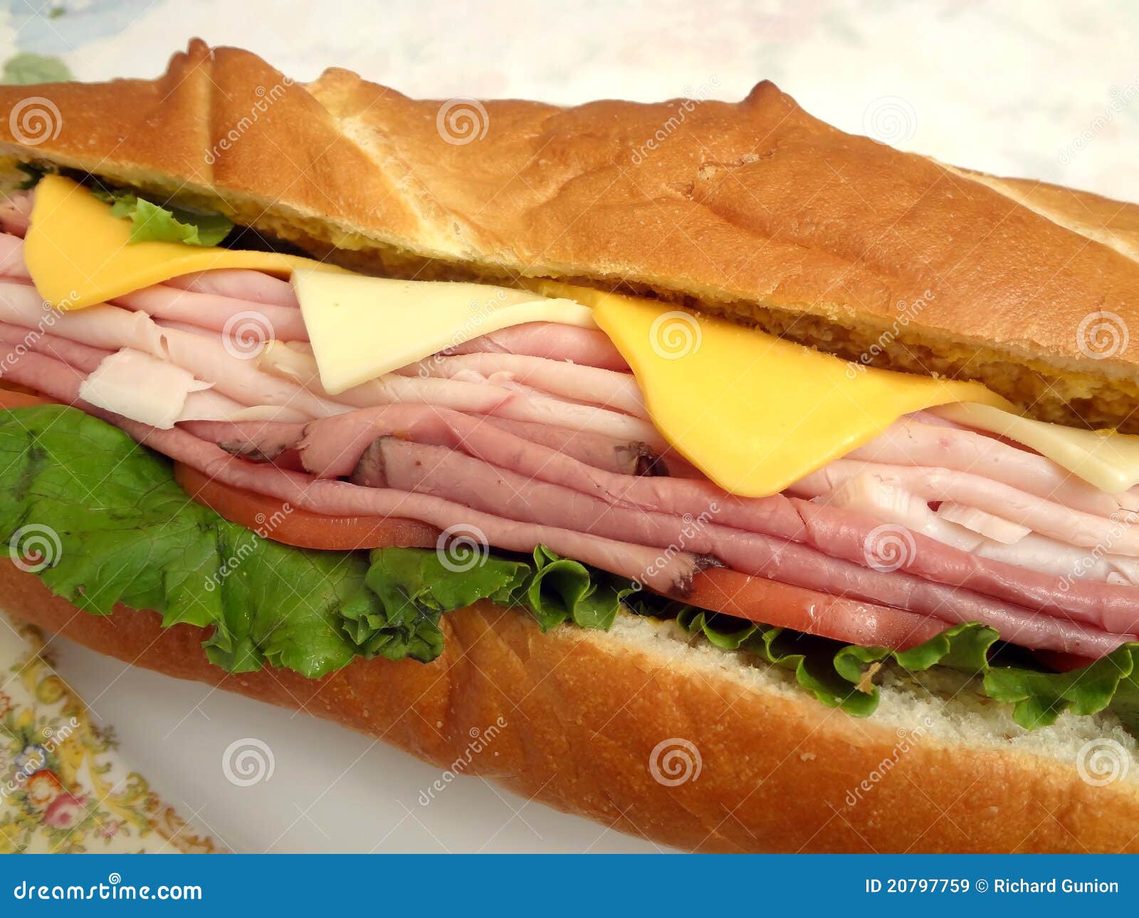Over Stuffed Sub Sandwich stock image. Image of browned - 20797759