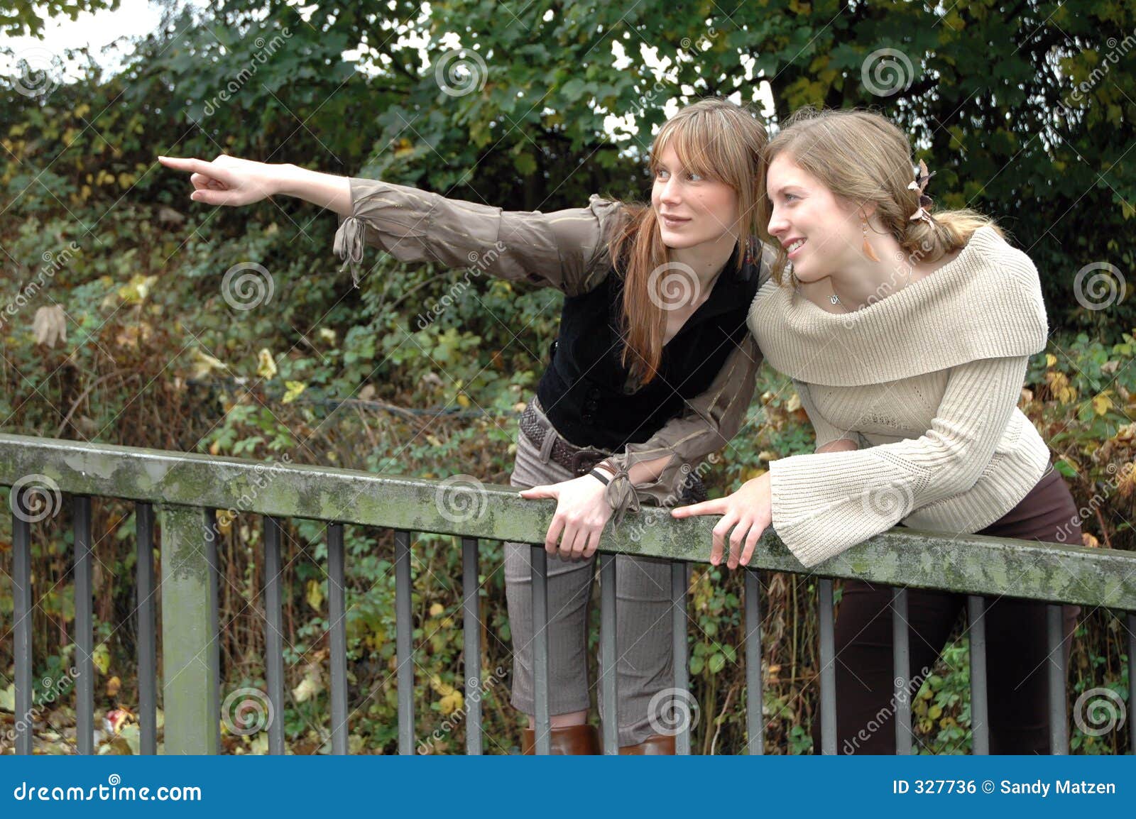 Over there! stock photo. Image of girls, woman, autumn - 327736