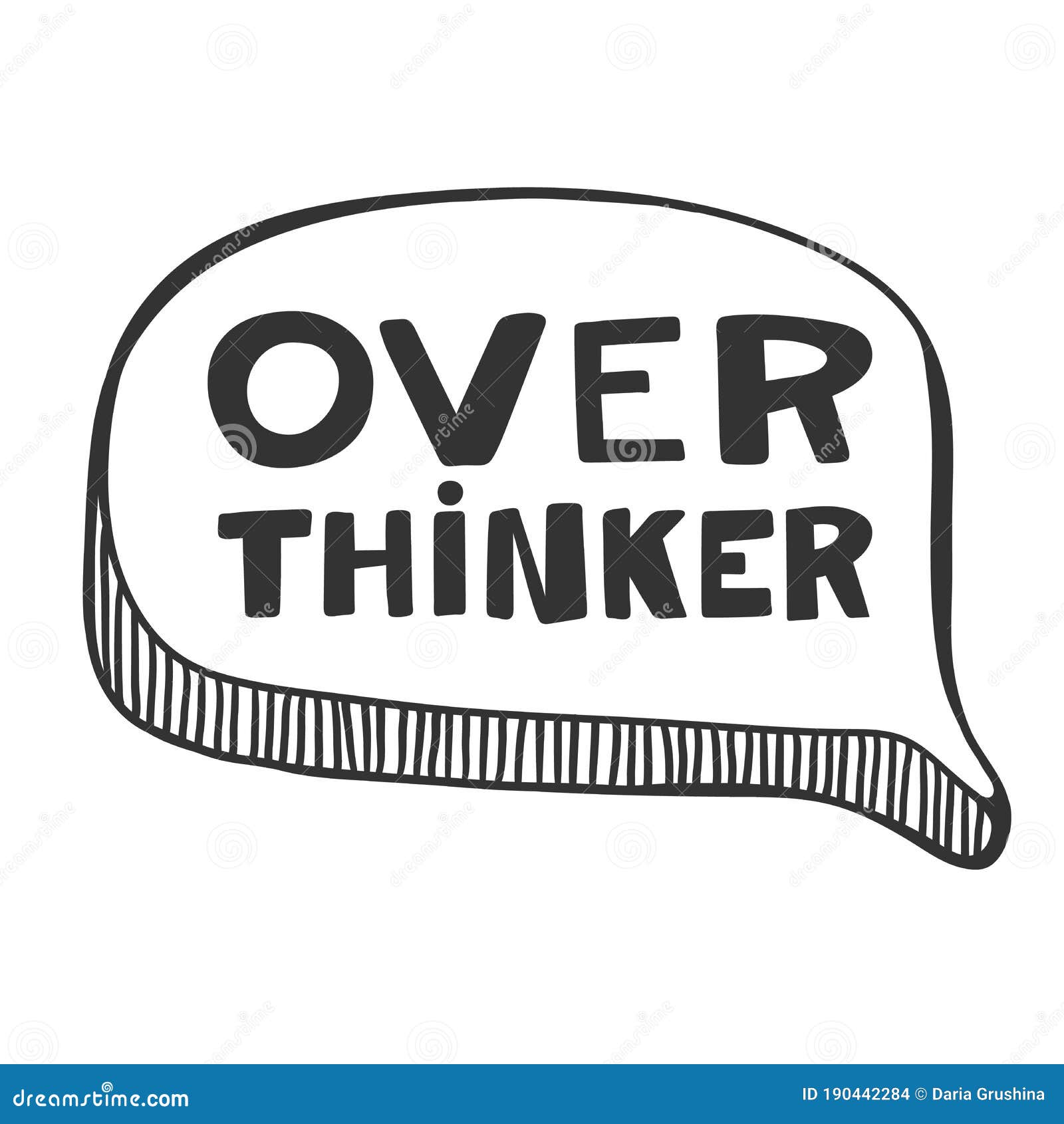 Over Thinker. Sticker for Social Media Content. Vector Hand Drawn ...