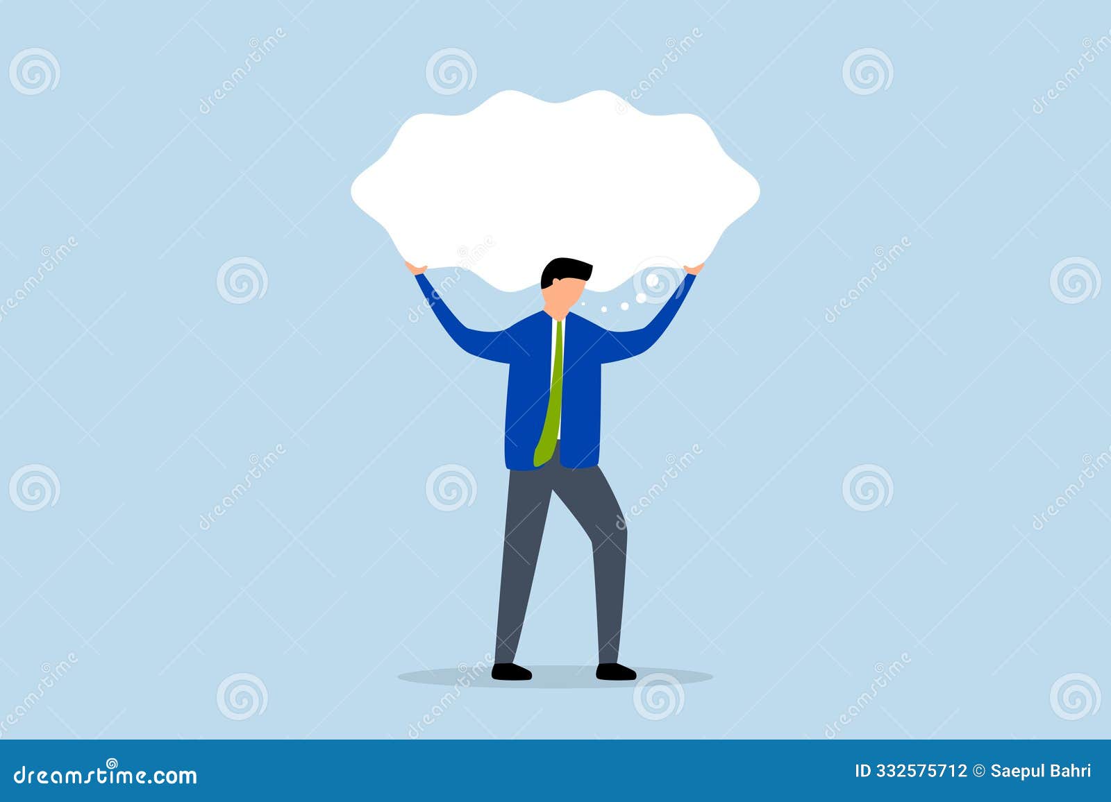 Over Thinking, Depressed Businessman Carries Heavy Burden of Thought ...