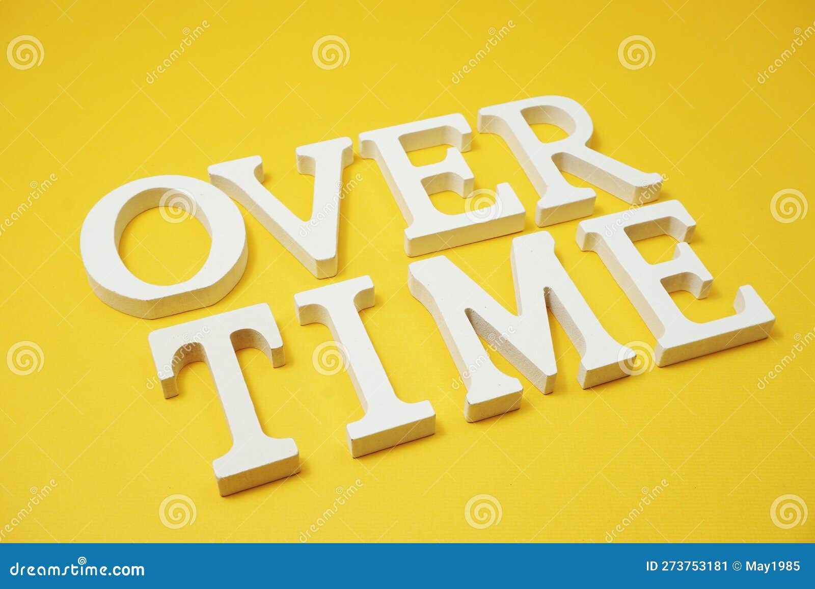 Over Time Alphabet Letters on Yellow Background Stock Image - Image of ...