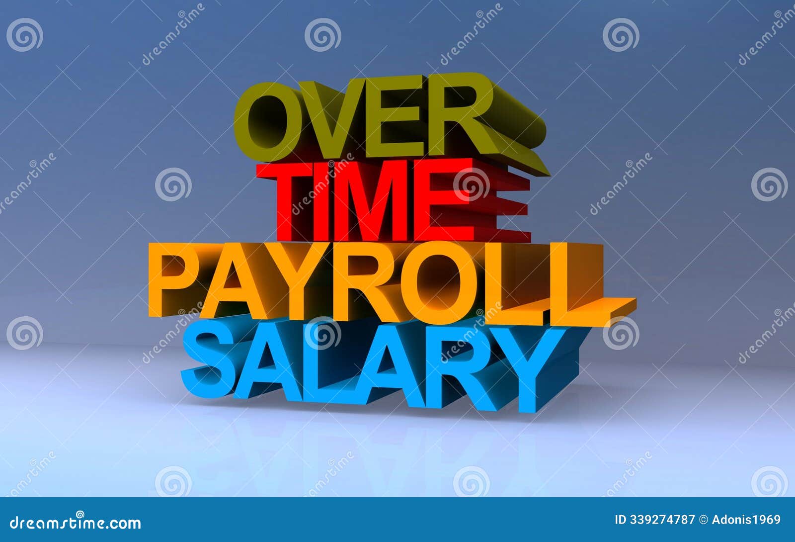 Over Time Payroll Salary on Blue Stock Illustration - Illustration of ...