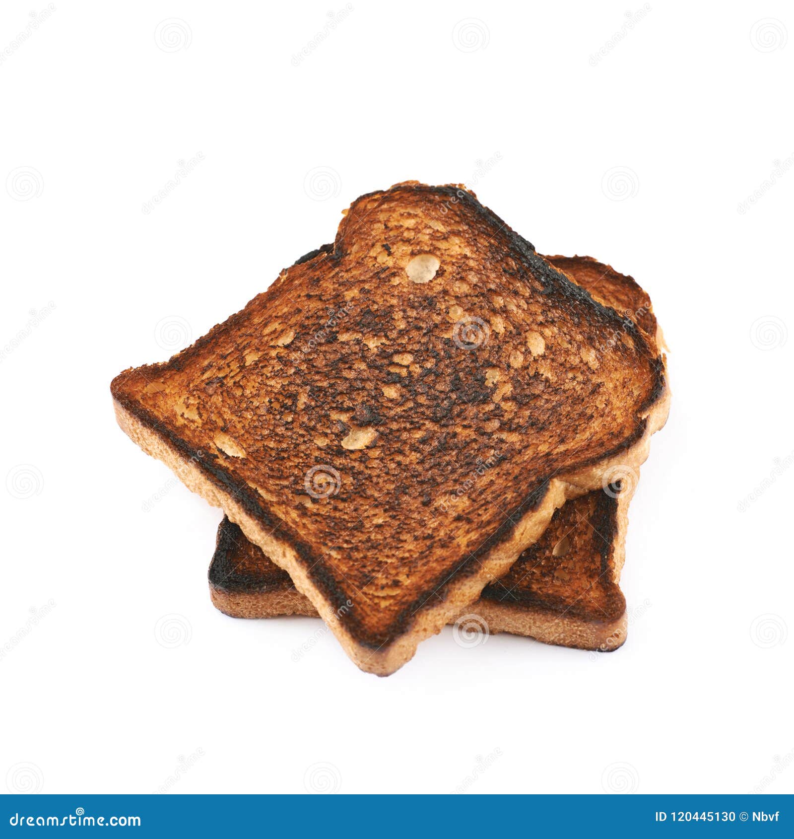 Over-toasted White Bread Isolated Stock Photo - Image of grilled ...