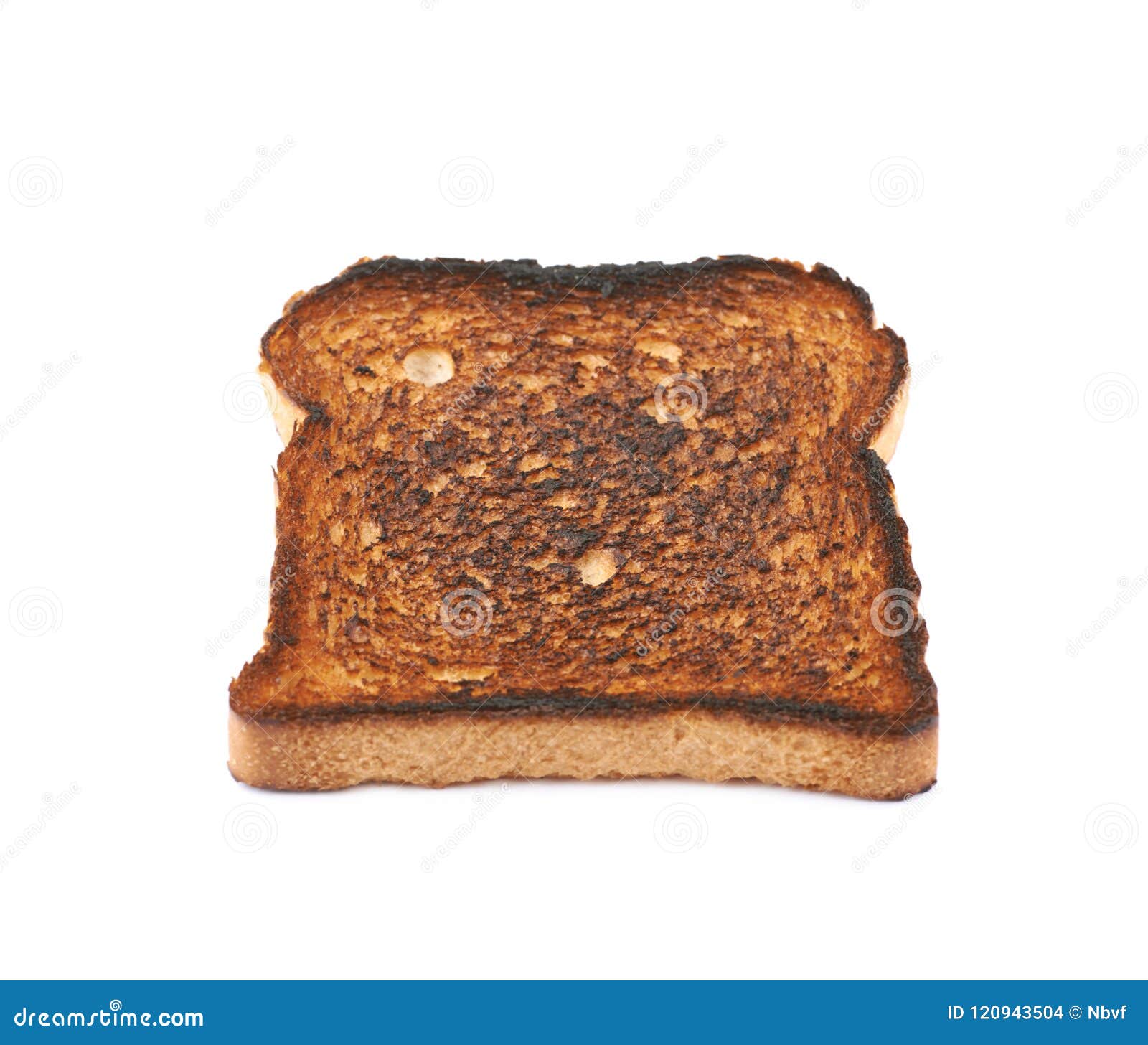 Over-toasted White Bread Isolated Stock Photo - Image of crust, bread ...
