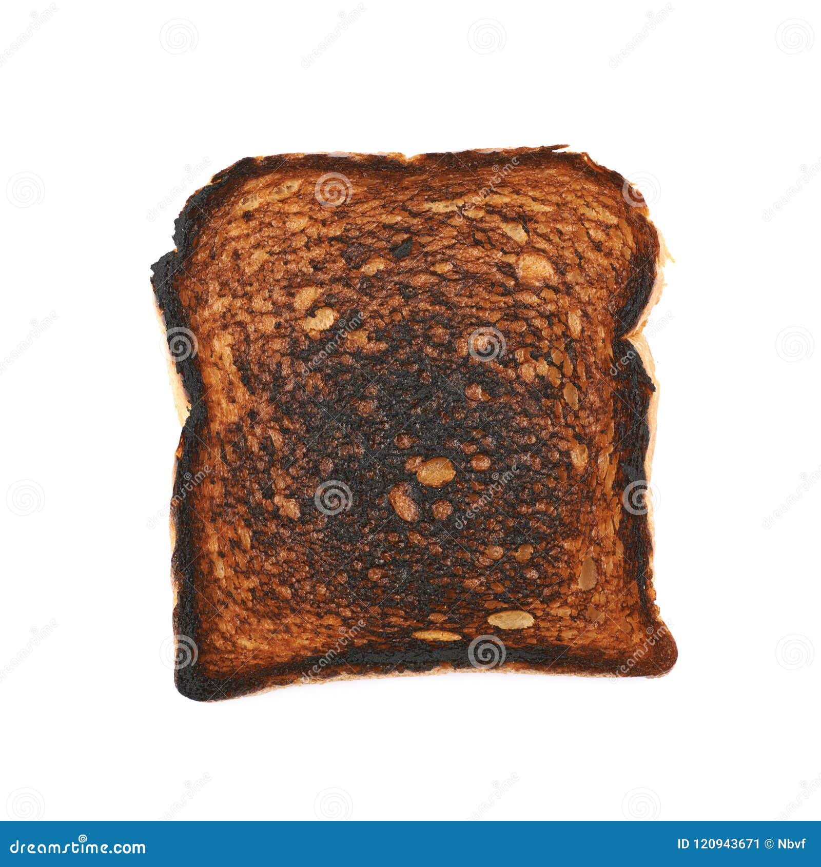 Over-toasted White Bread Isolated Stock Image - Image of brown ...