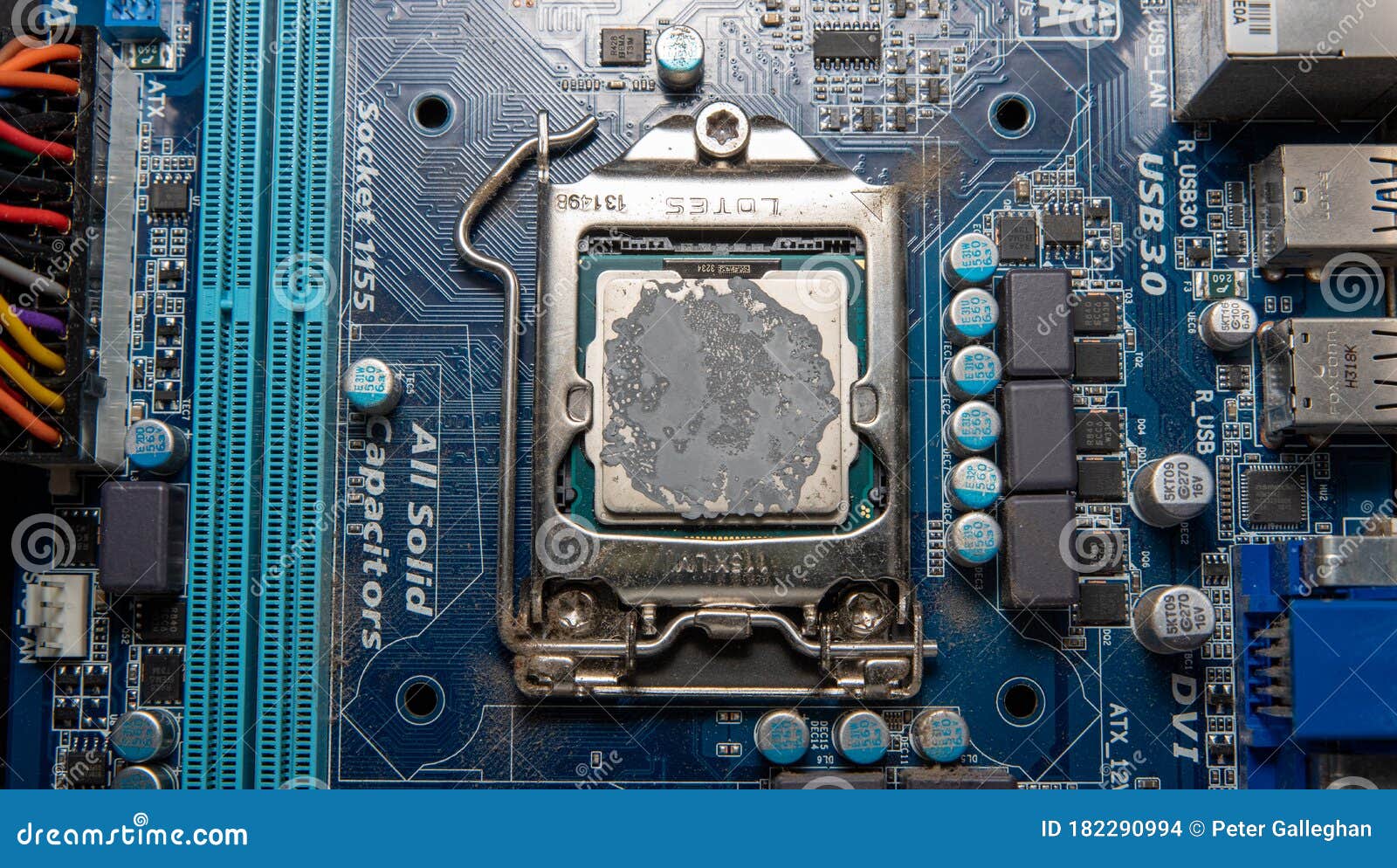 Over View of Bad Cpu Thermal Paste Not Covering the Cpu Properly Stock ...