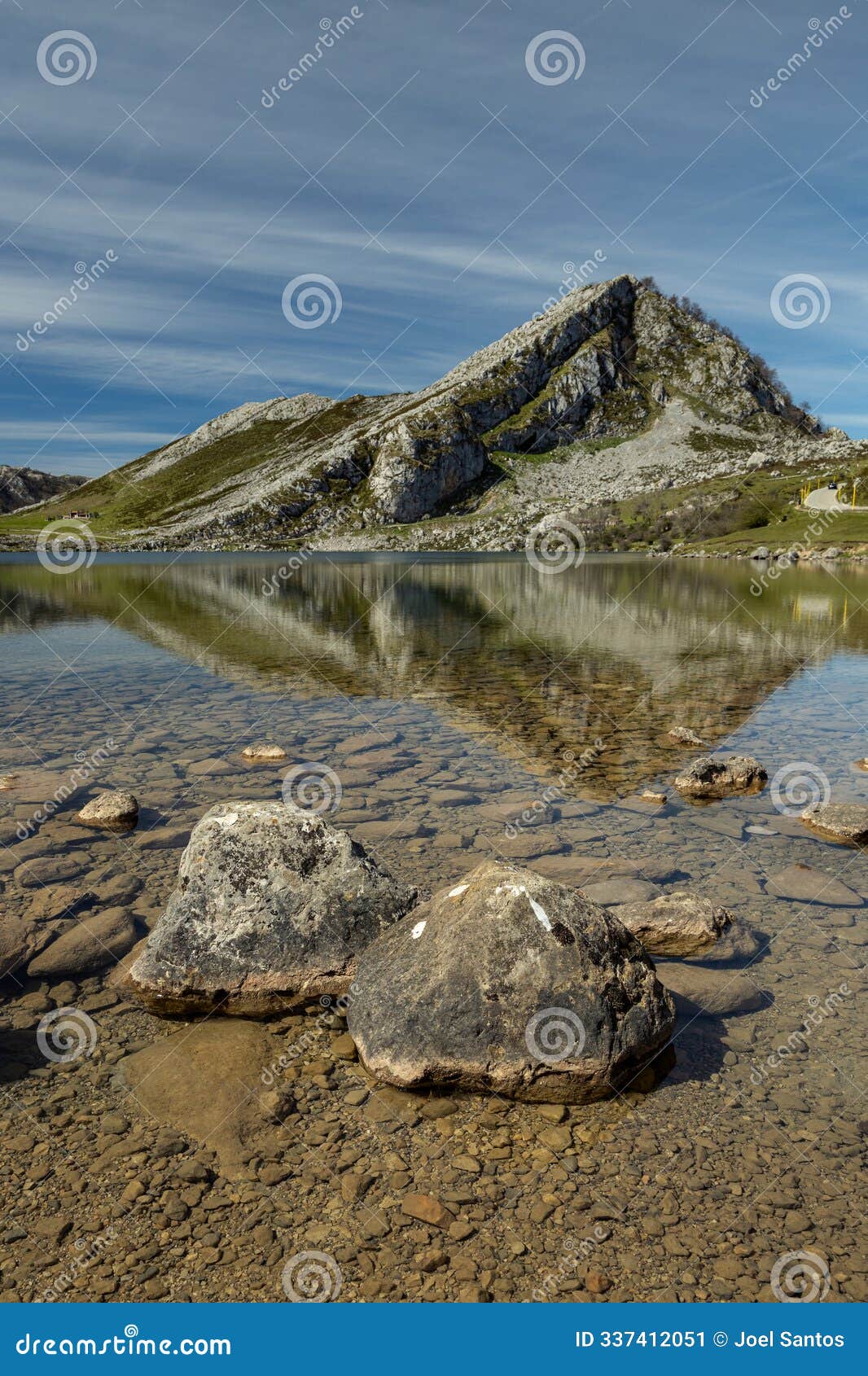 Over View of Enol Lake (Lagos De Covadonga Stock Image - Image of ...