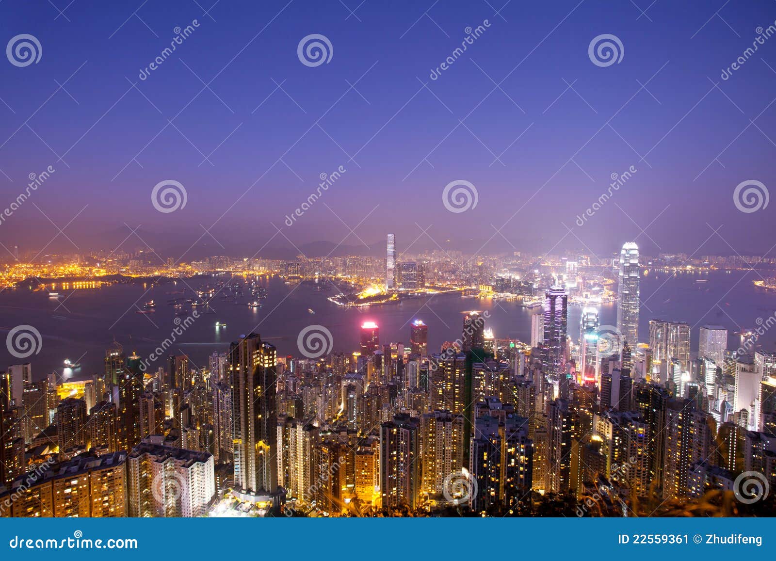 Over view of Hongkong stock image. Image of hong, landscape - 22559361