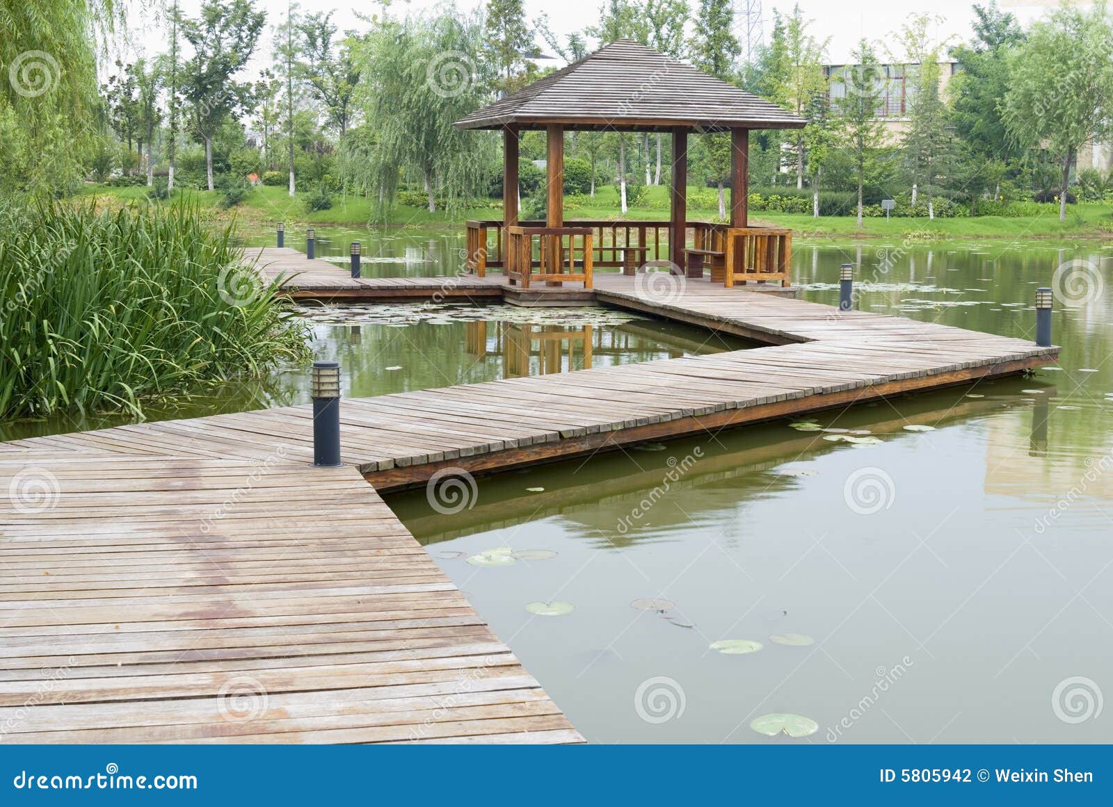Over Water Pavilion In The Garden Stock Photography - Image: 5805942
