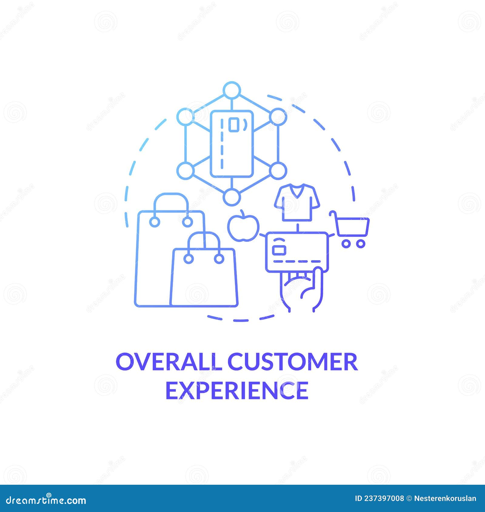 Overall Customer Experience Blue Gradient Concept Icon Stock Vector ...