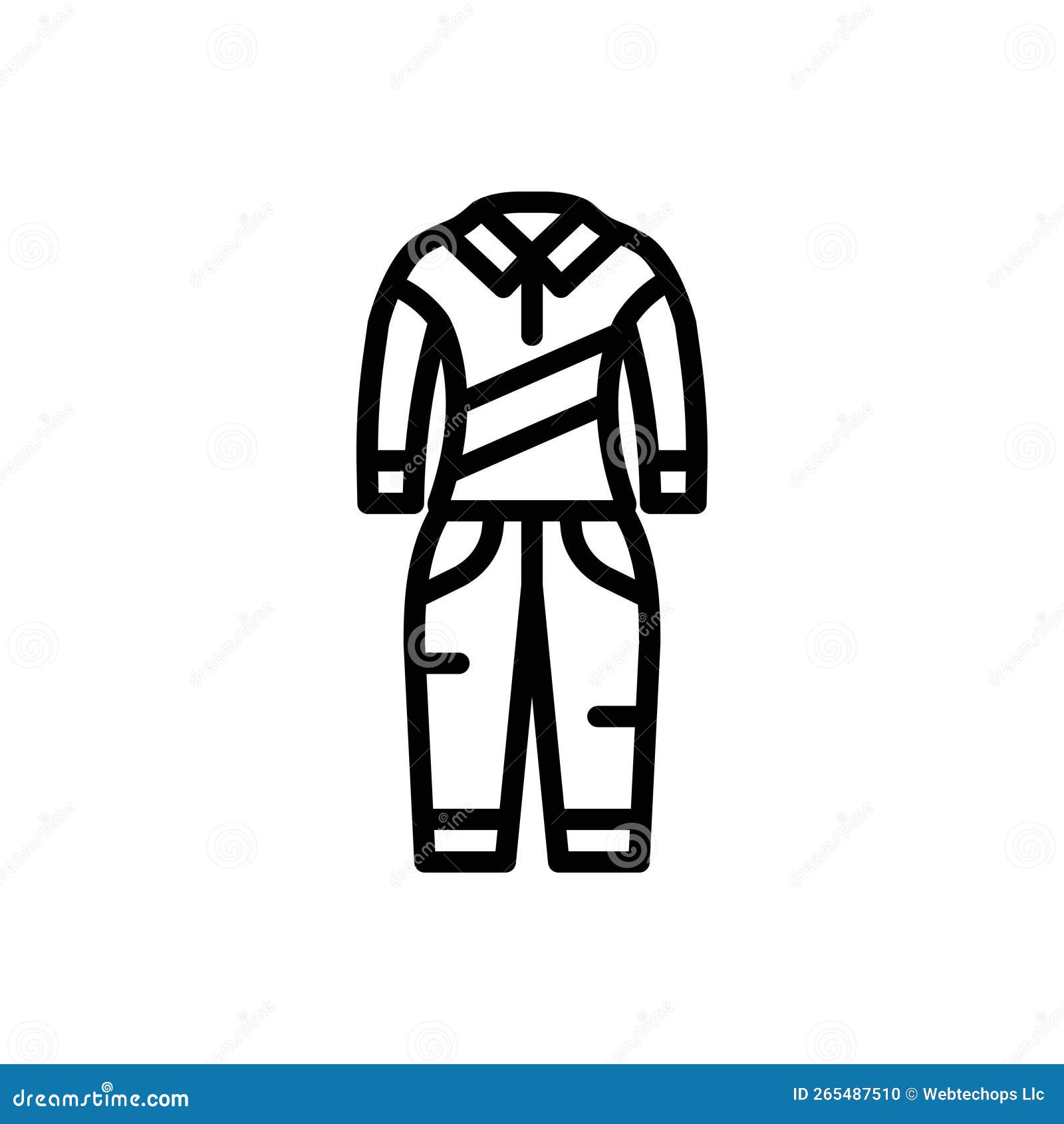 Black Line Icon for Overall, Protection and Clothing Stock Vector ...