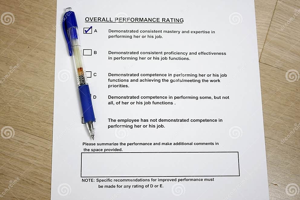 Overall Performance Rating stock image. Image of performing - 8376859