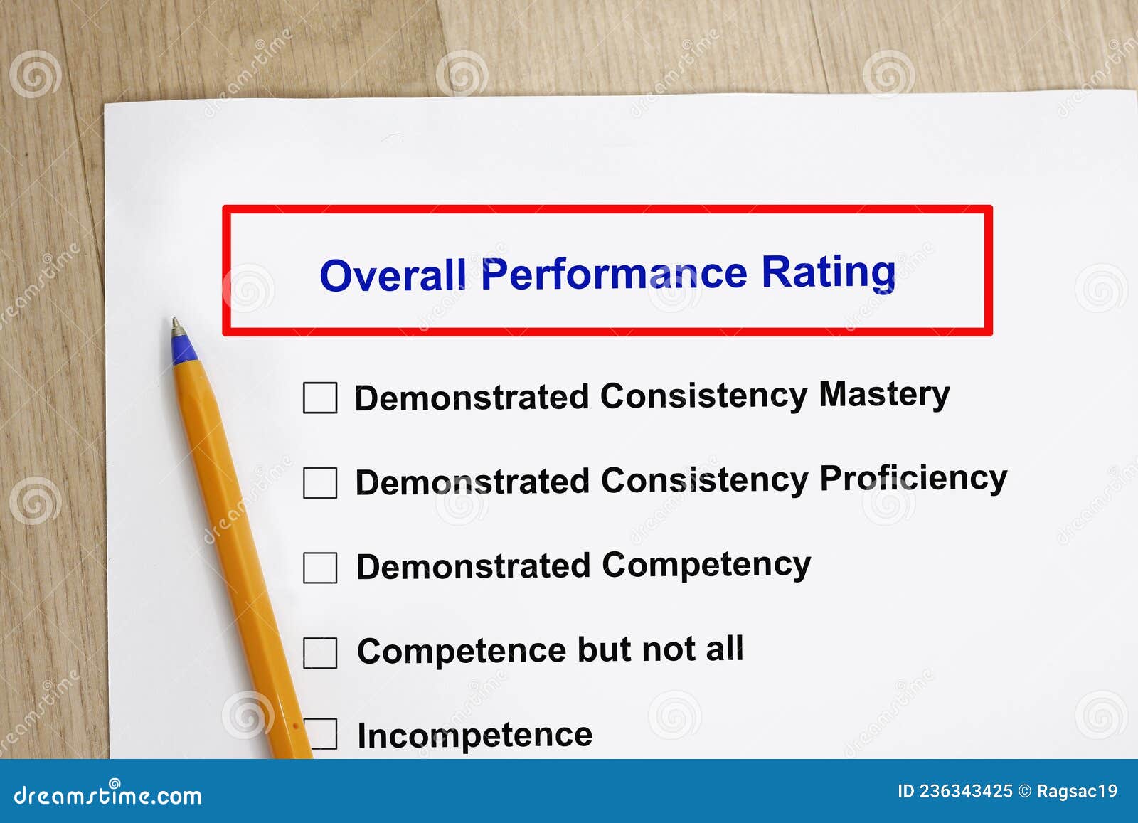 Overall Performance Rating Survey for Industry Stock Image - Image of ...