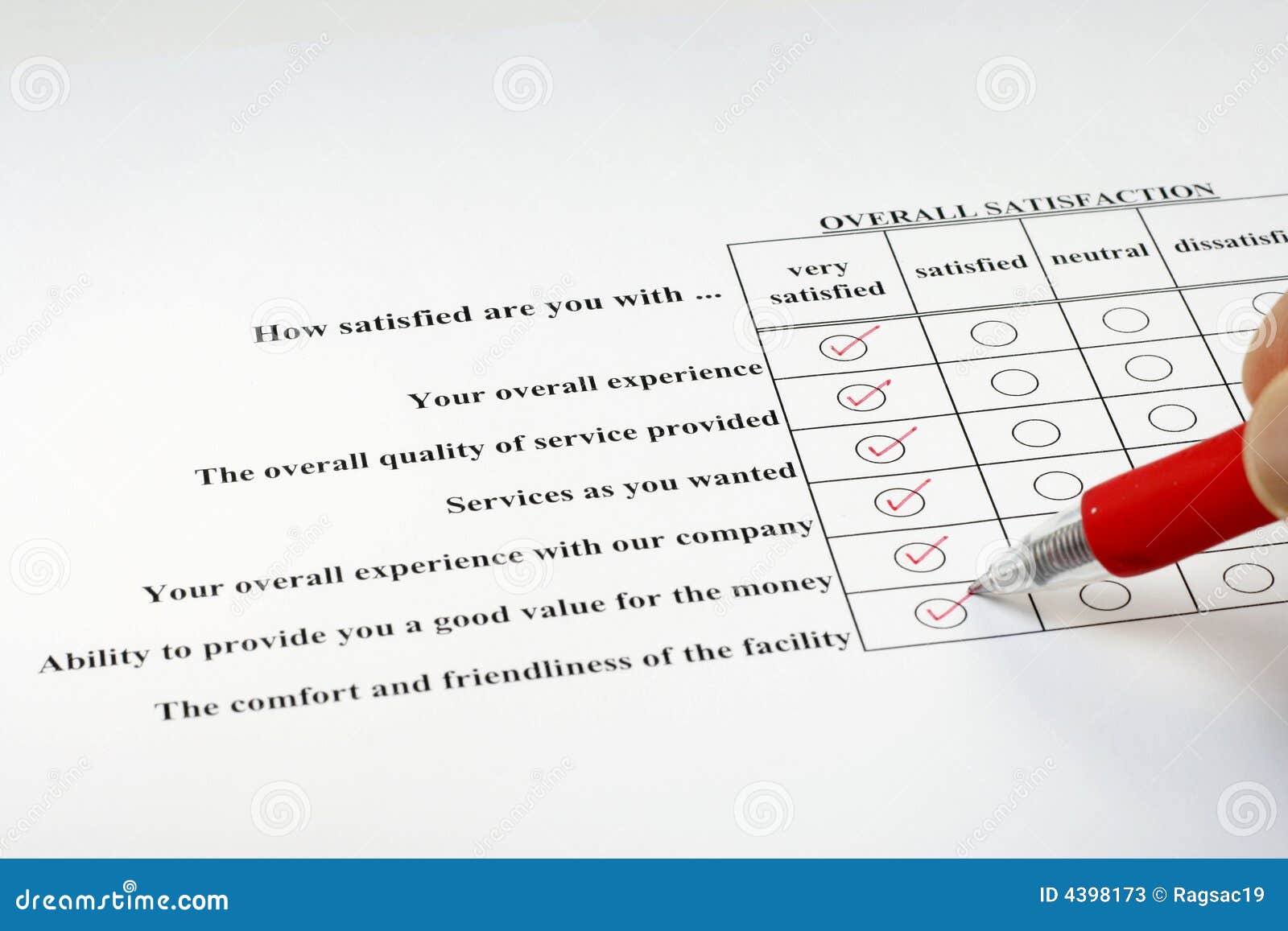 Overall Satisfaction stock image. Image of paper, feedback - 4398173