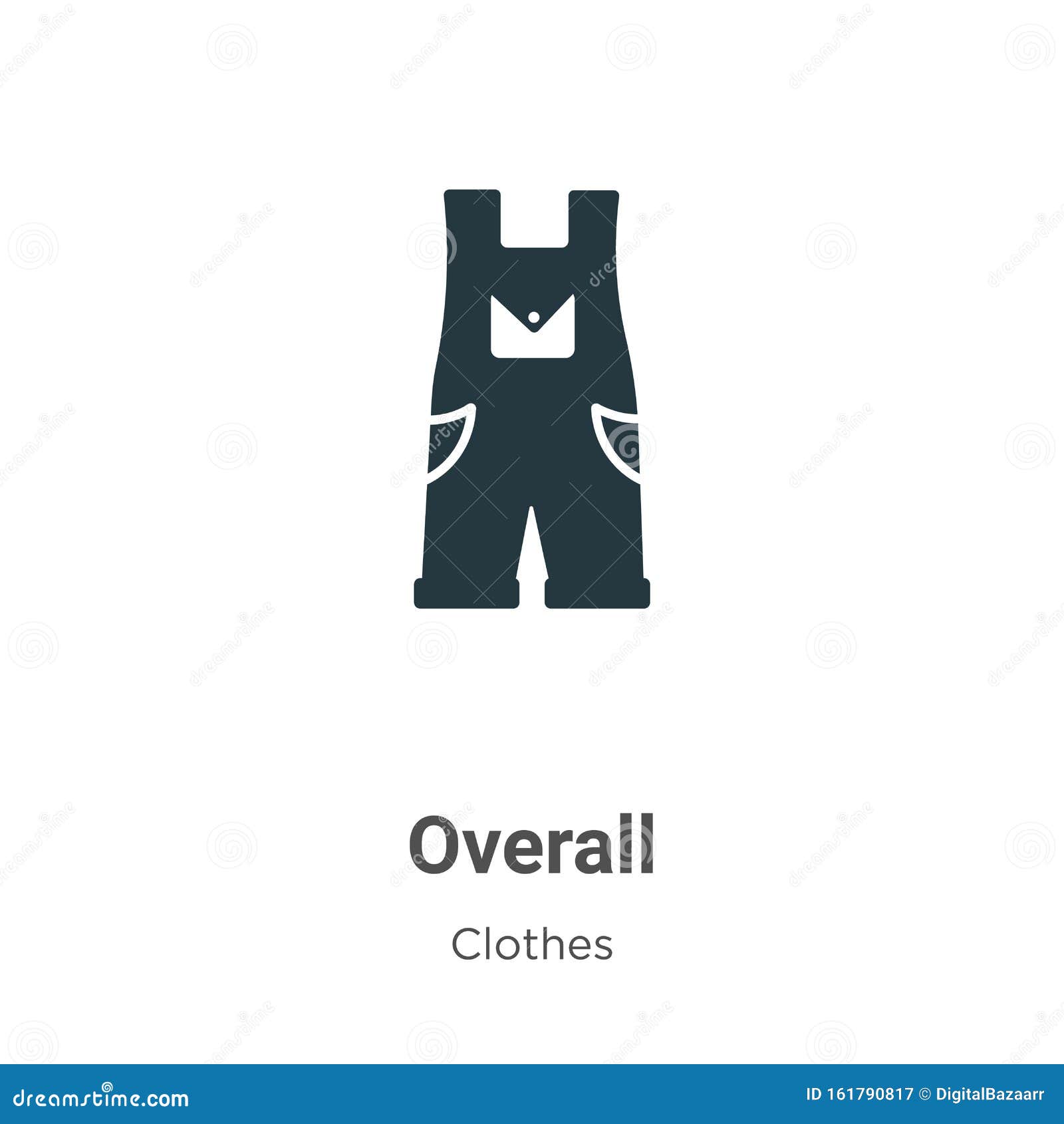 Overall Vector Icon on White Background. Flat Vector Overall Icon ...