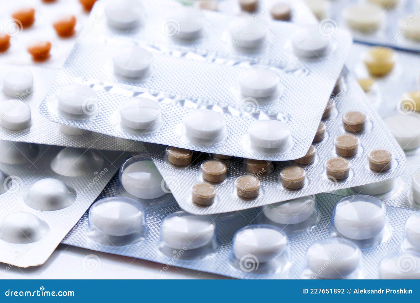 Overall View of Pharmaceutical Tablets and Capsules in Packages in ...
