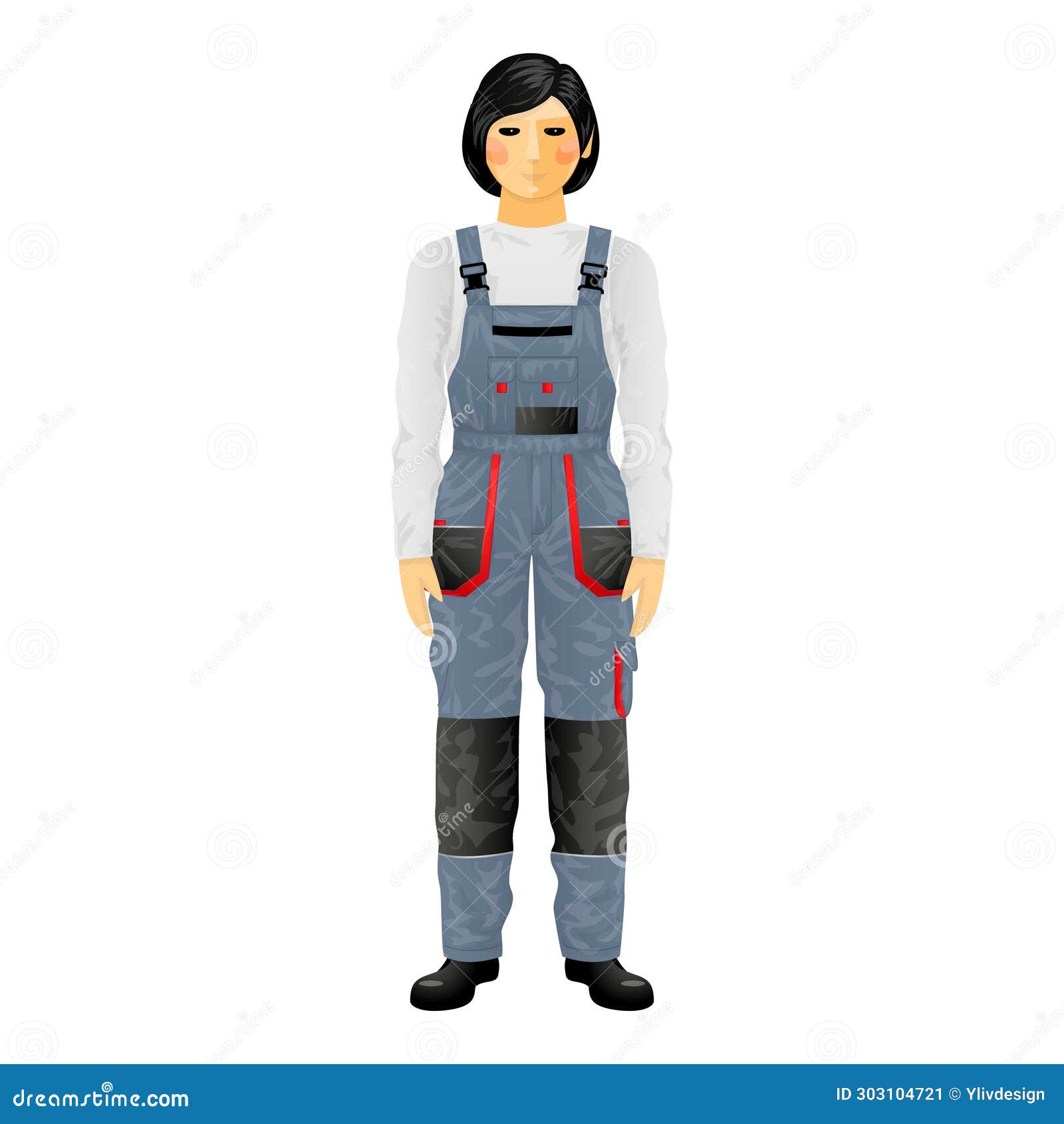 Overalls Denim Icon Cartoon Vector. Worker Expert Stock Vector ...