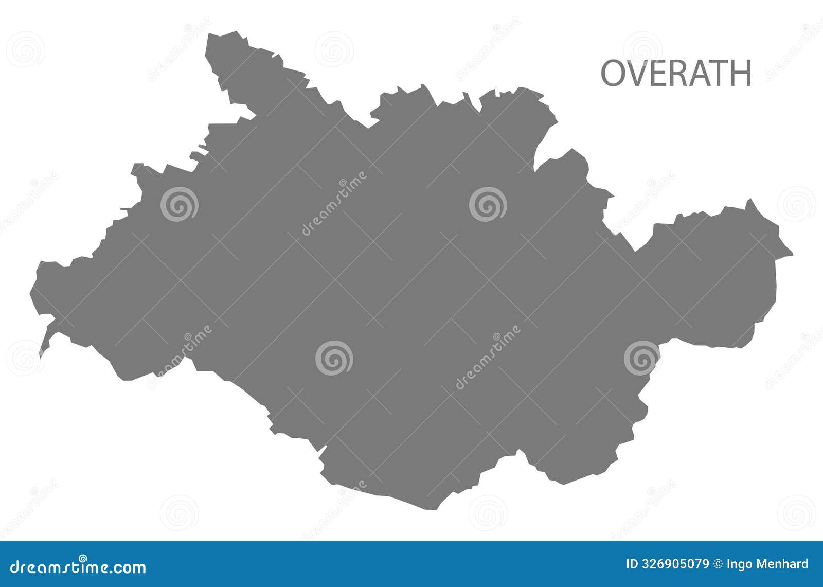 Overath German City Map Grey Illustration Silhouette Shape Stock ...