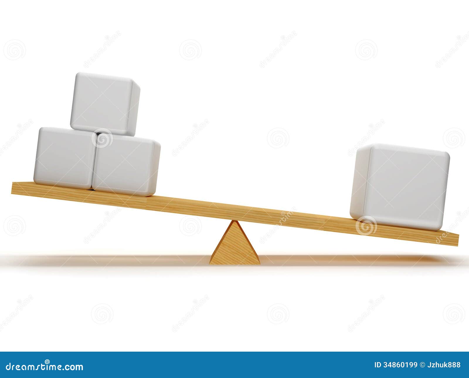 Overbalance between One Big Cube and Three Small Stock Illustration ...