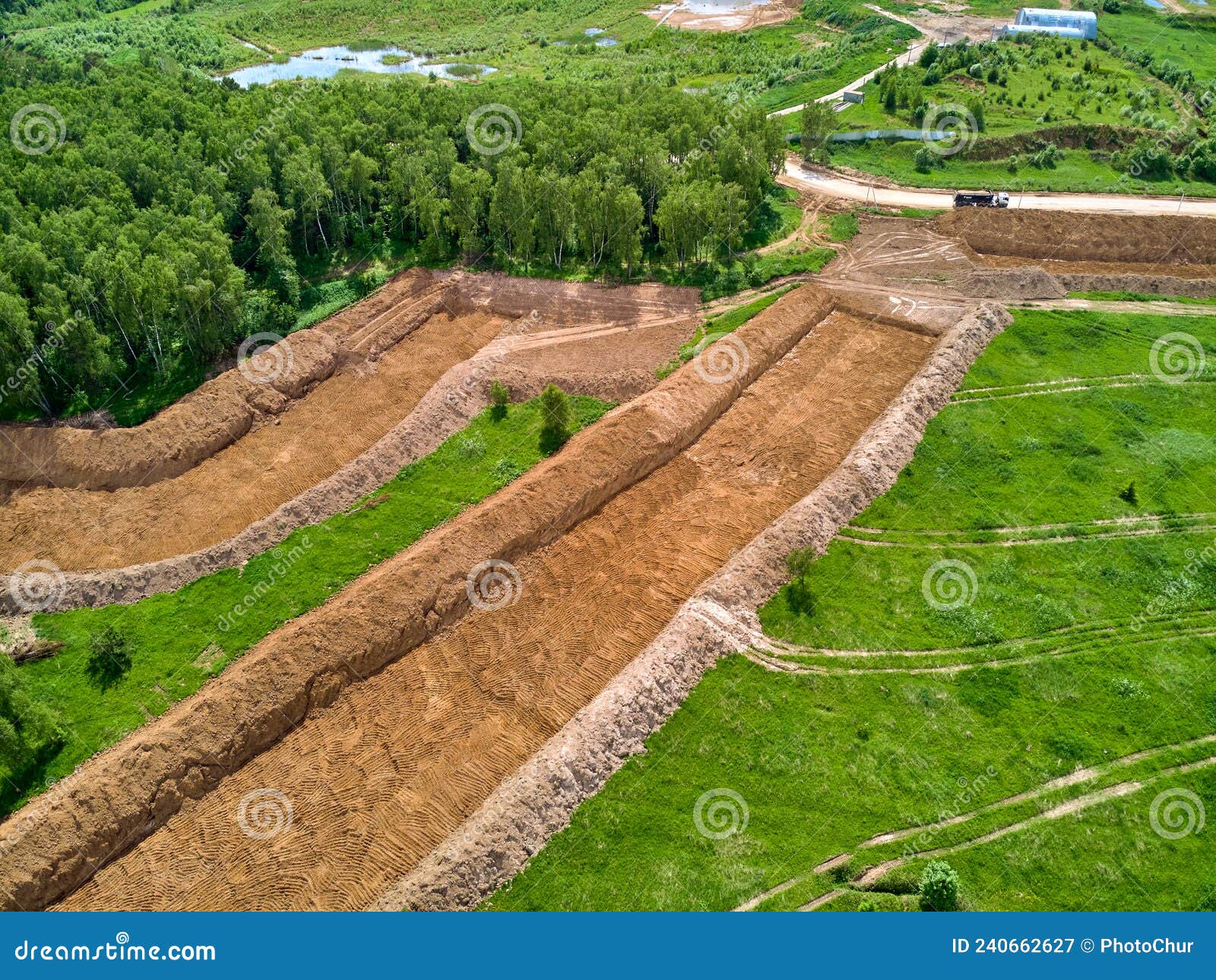 Overburden Removal during Sand Pit Preparation Stock Image - Image of ...