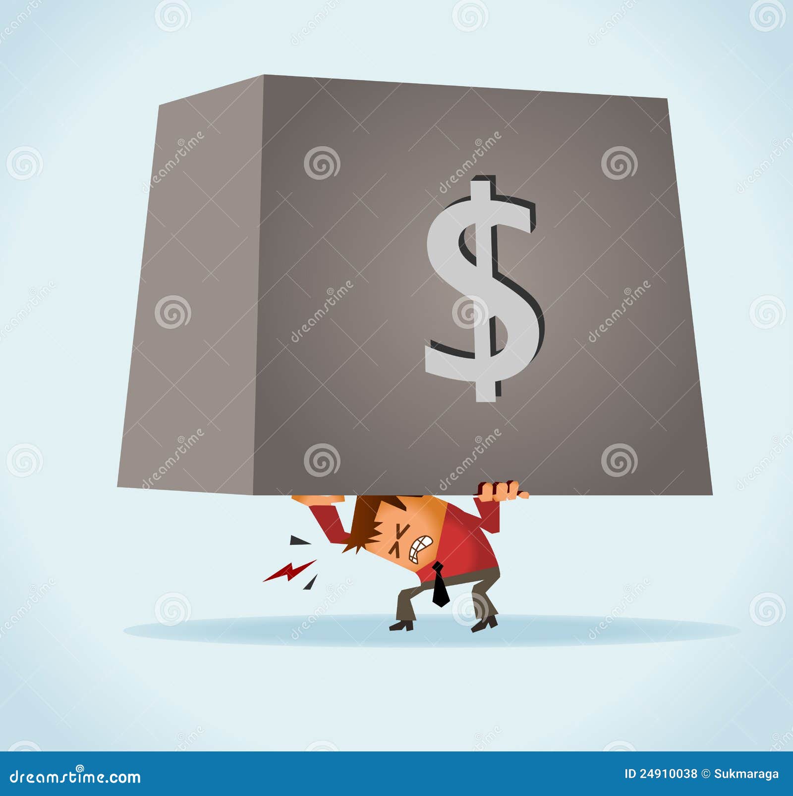 Sad Business Man Overburdened By Stress, Failure Cartoon Vector ...