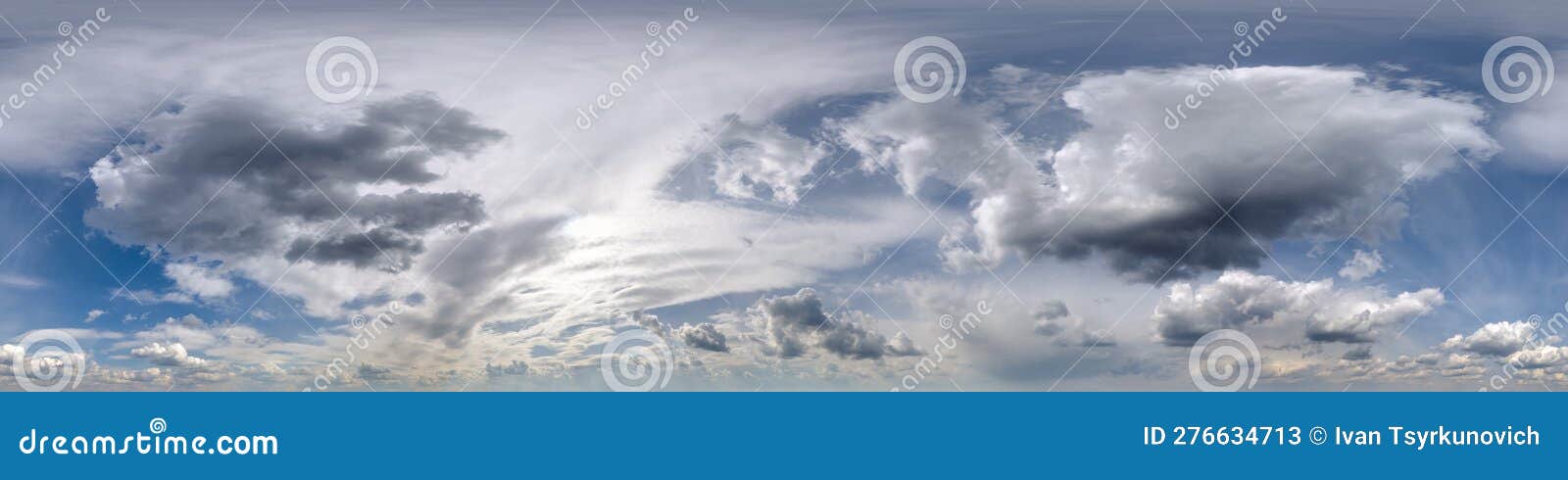 Overcast Blue Sky with Cumulus Clouds As Seamless Hdri 360 Panorama ...