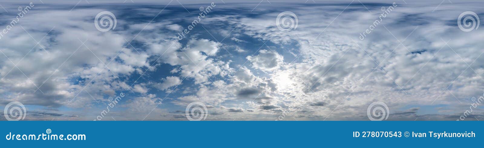 Overcast Blue Sky with Cumulus Clouds As Seamless Hdri 360 Panorama ...
