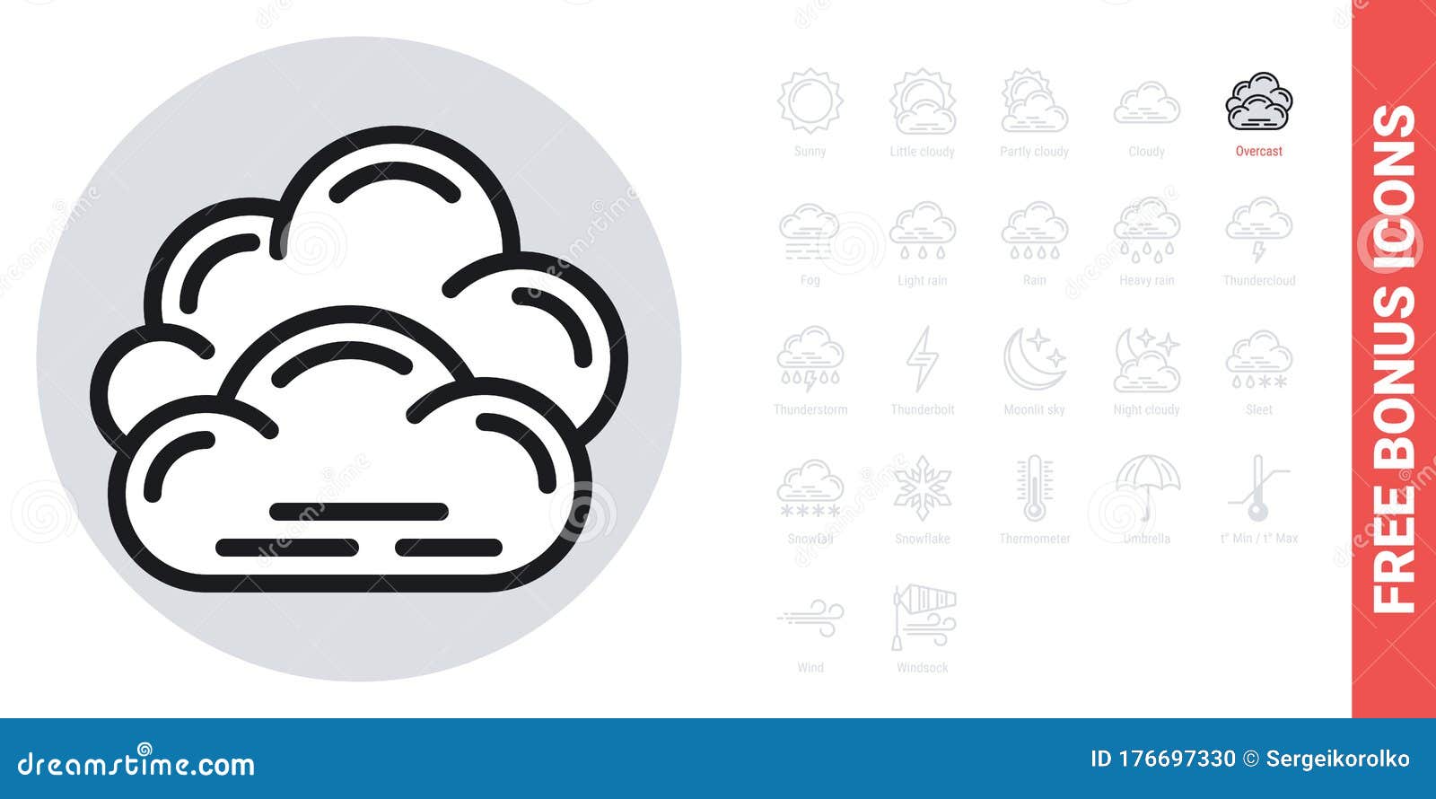Overcast, Cloudiness or Nebulosity Icon for Weather Forecast ...
