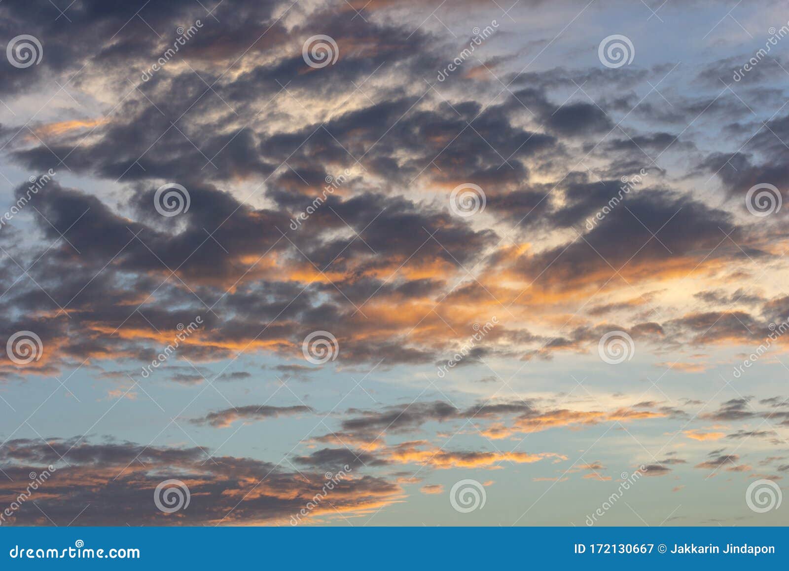 Overcast Clouds and Sky in the Evening Stock Image - Image of dawn ...