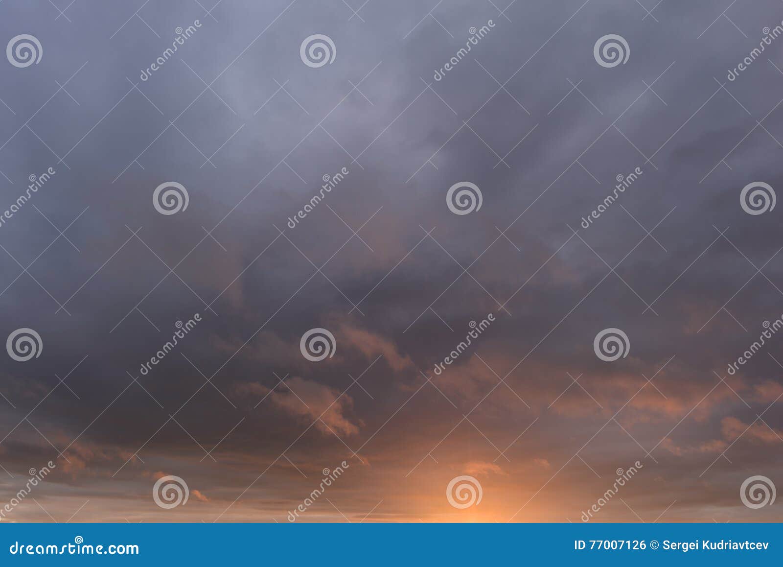 Overcast Cloudy Sky at Sunset on a Summer Evening Stock Photo - Image ...