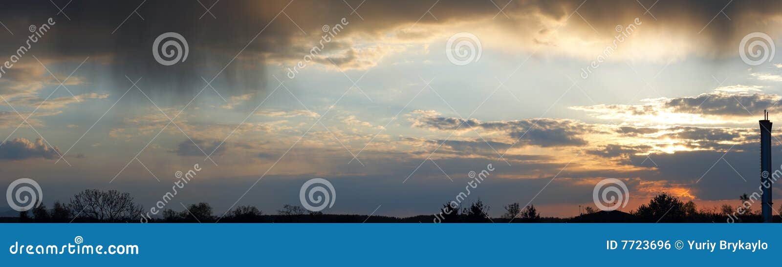 Overcast Evening Sky Panorama Stock Photo - Image of dusk, twilight ...