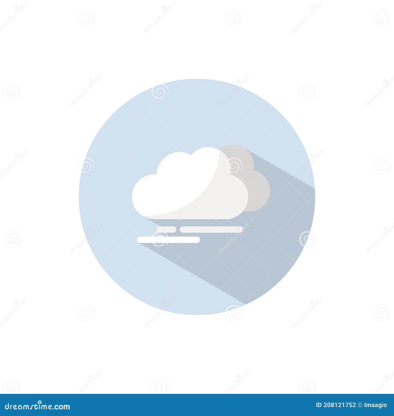 Overcast. Flat Icon on a Circle. Weather Vector Illustration Stock ...