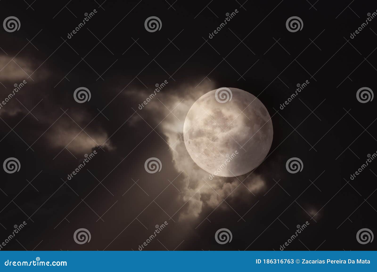 Overcast full moon night stock image. Image of light - 186316763
