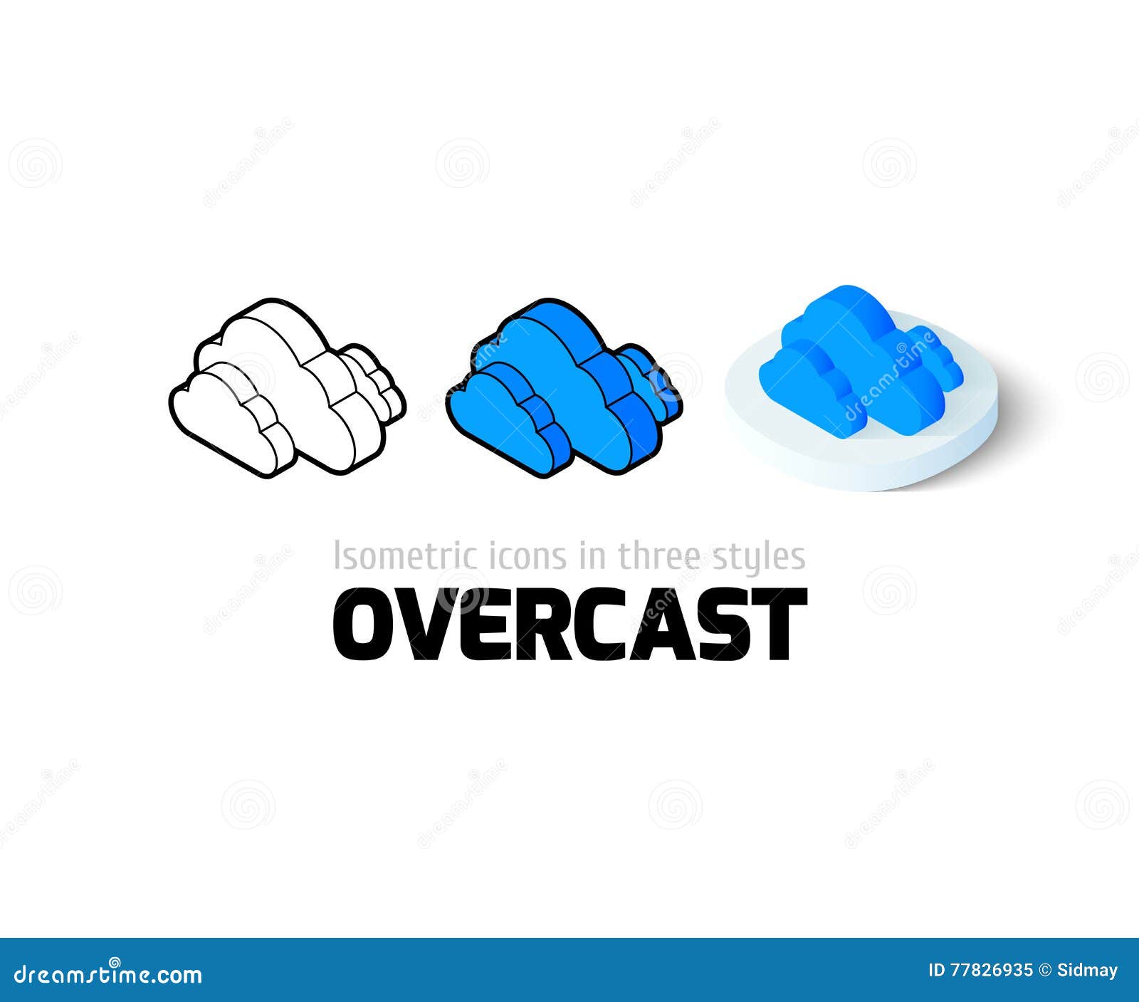 Overcast Icon in Different Style Stock Vector - Illustration of ...