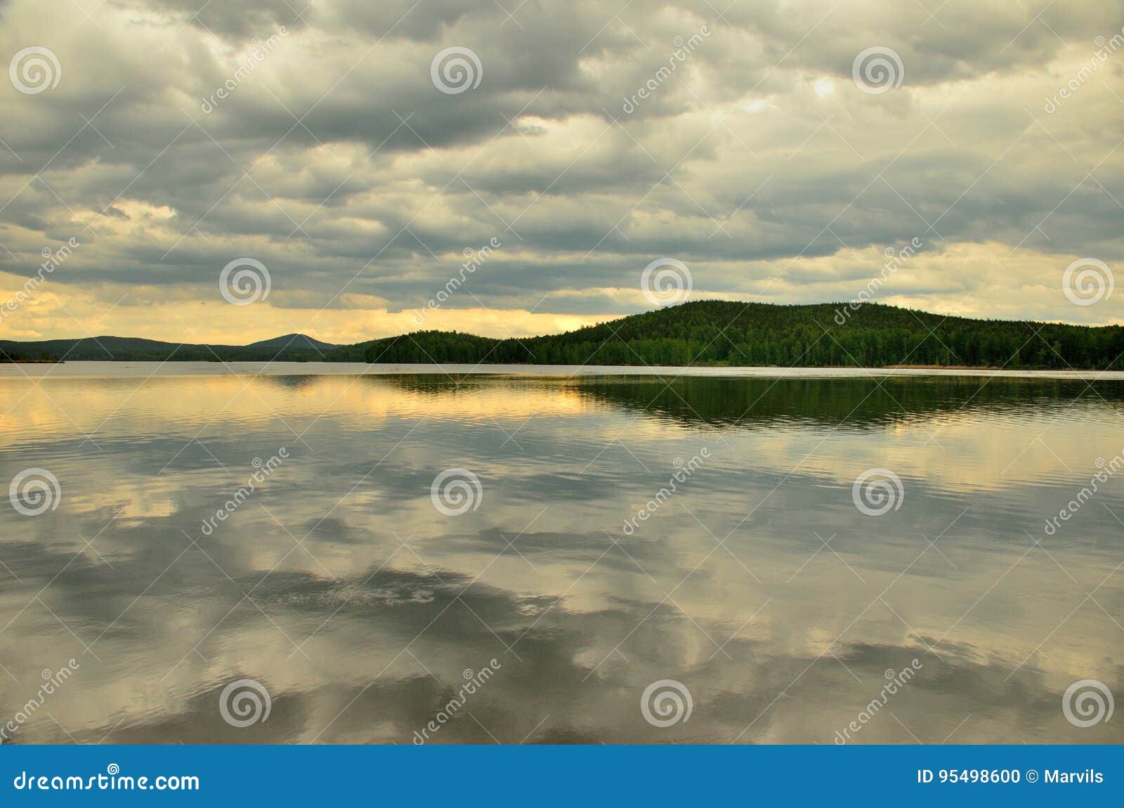 Overcast on the lake stock photo. Image of nature, pond - 95498600