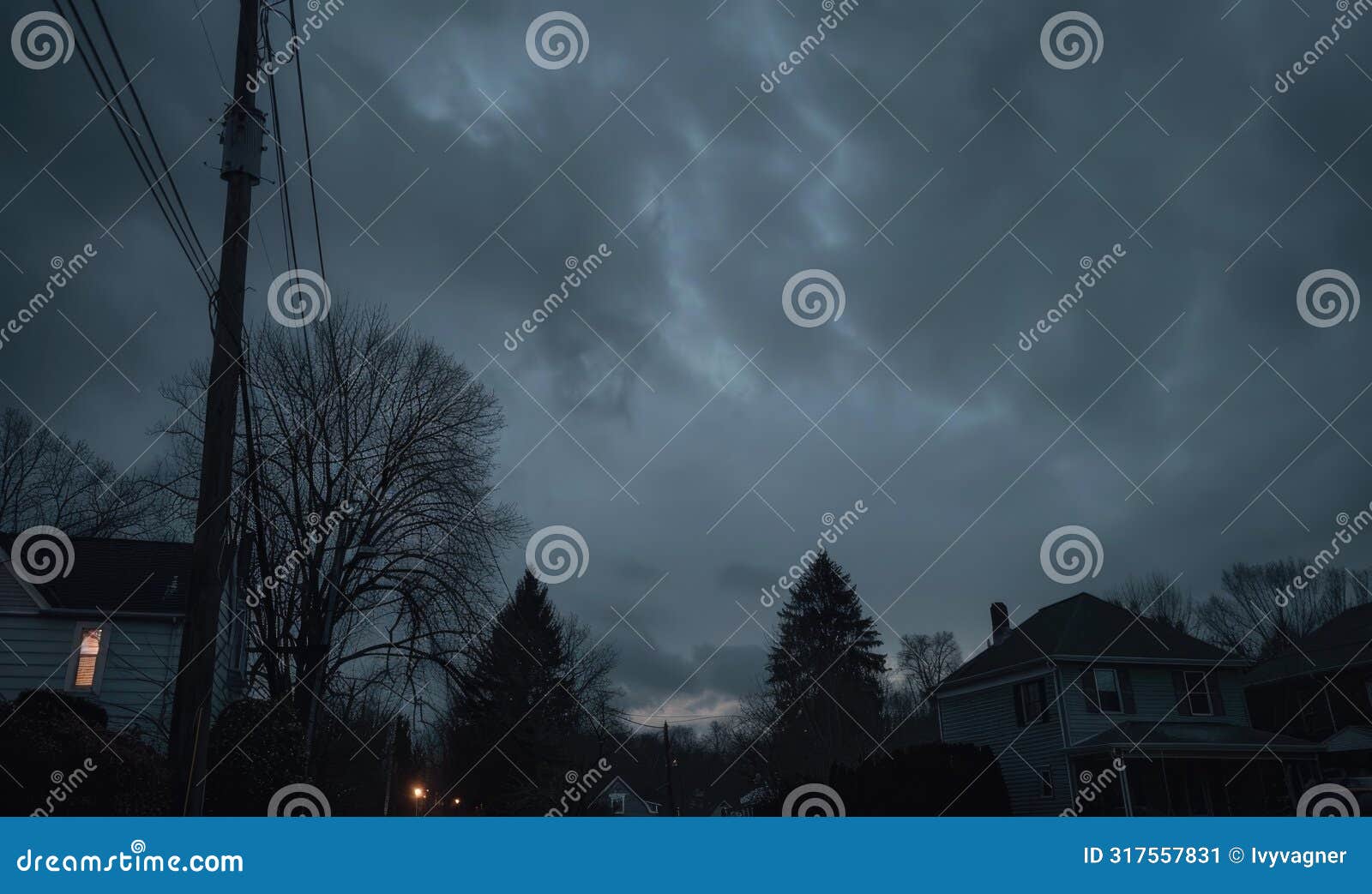 Overcast Night Sky with No Visible Stars Stock Image - Image of evening ...