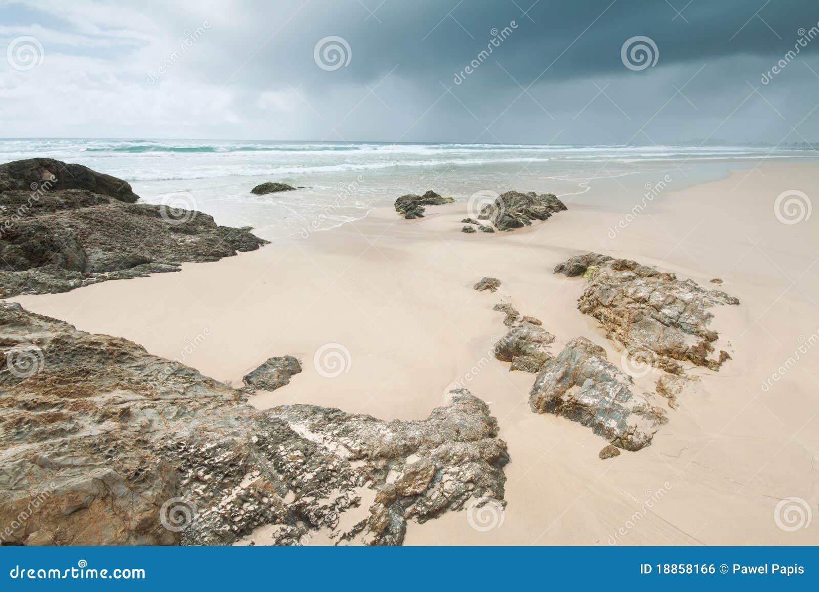 Overcast Sky Over Beautiful Beach during the Day Stock Photo - Image of ...