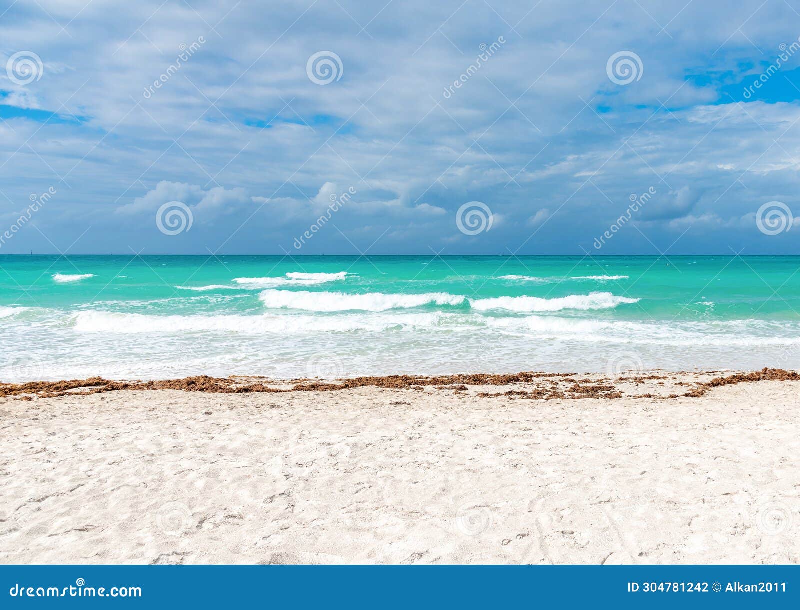 Overcast Sky Over Miami Beach Shore Stock Photo - Image of shore ...