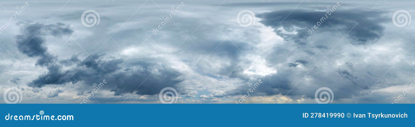 Overcast Skydome with Rain Storm Clouds As Seamless Hdri 360 Panorama ...