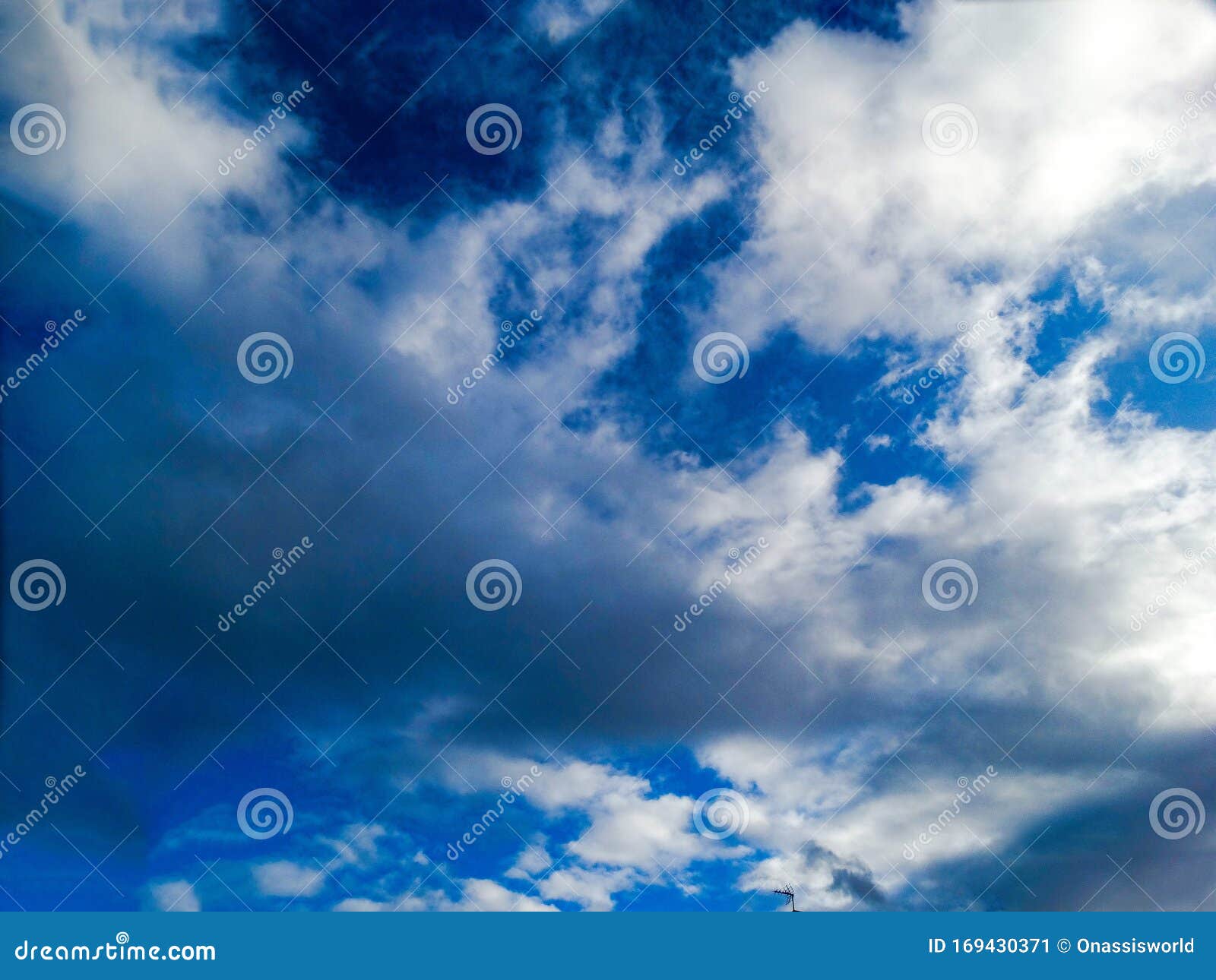 Overcast Skyscape Blue Skies Light Grey Clouds Stock Image - Image of ...
