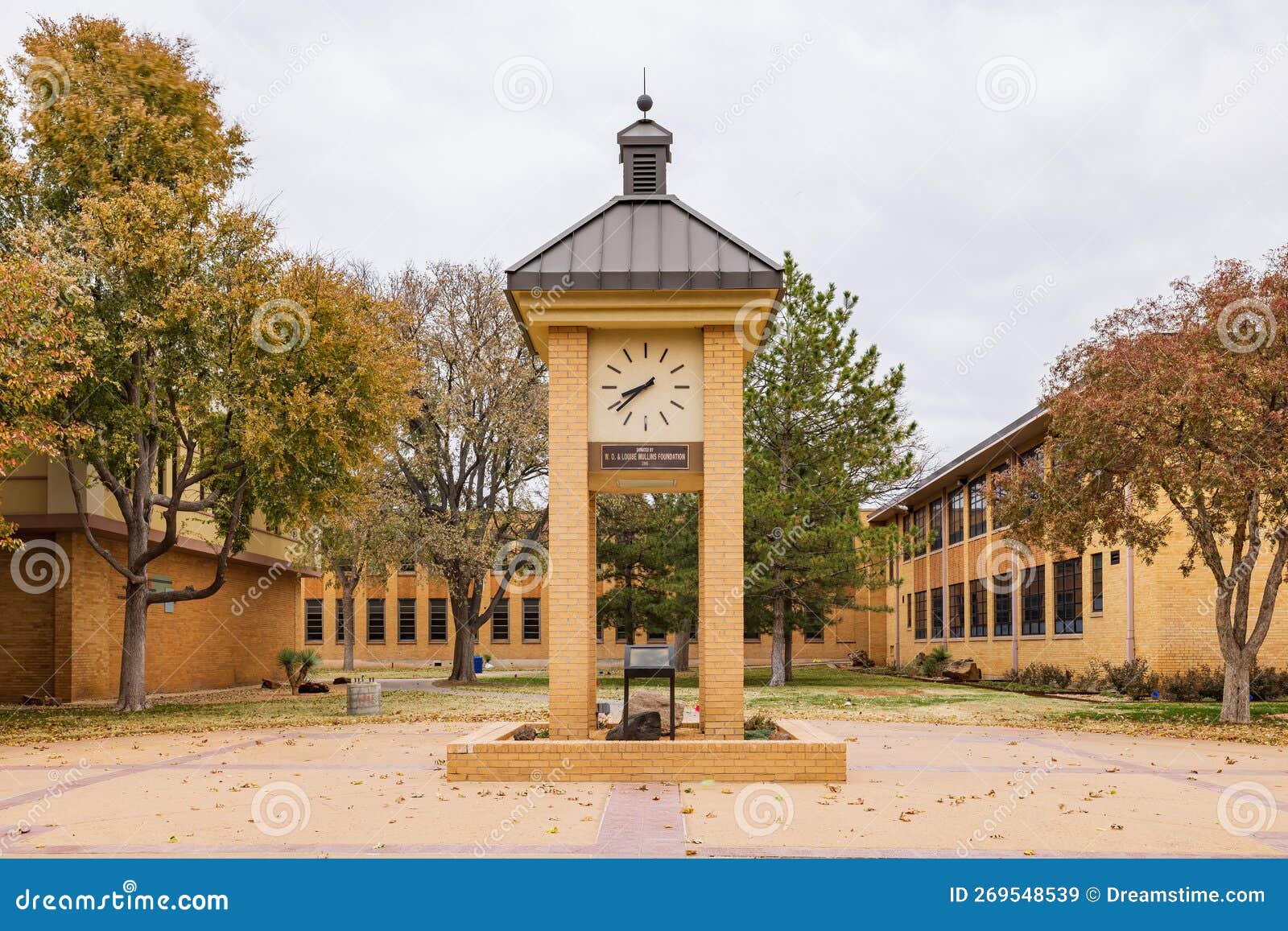 Overcast View of the Clock Tower of Amarillo College Stock Image ...
