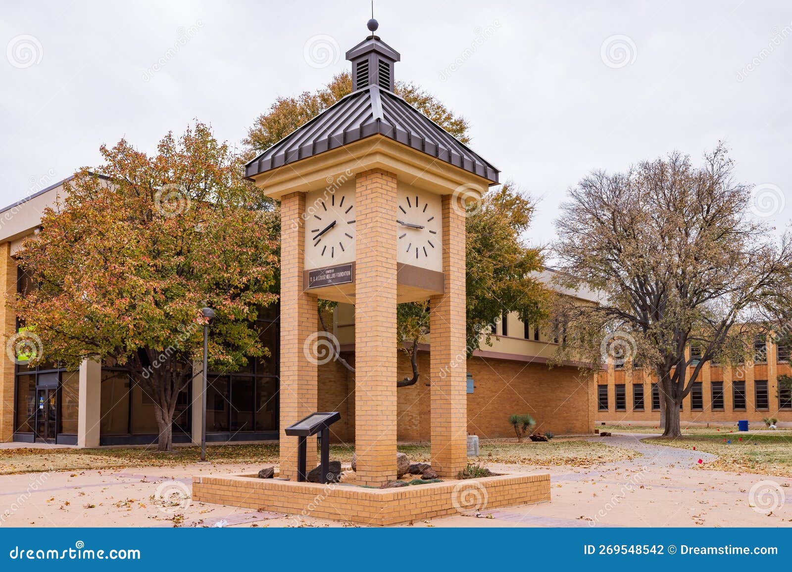 Overcast View of the Clock Tower of Amarillo College Stock Photo ...