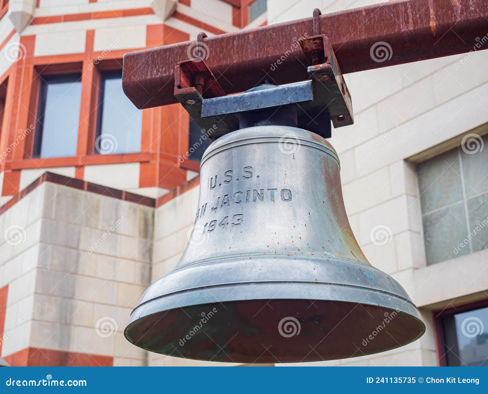 Overcast View of a USS San Jacinto Liberty Bell Stock Image - Image of ...
