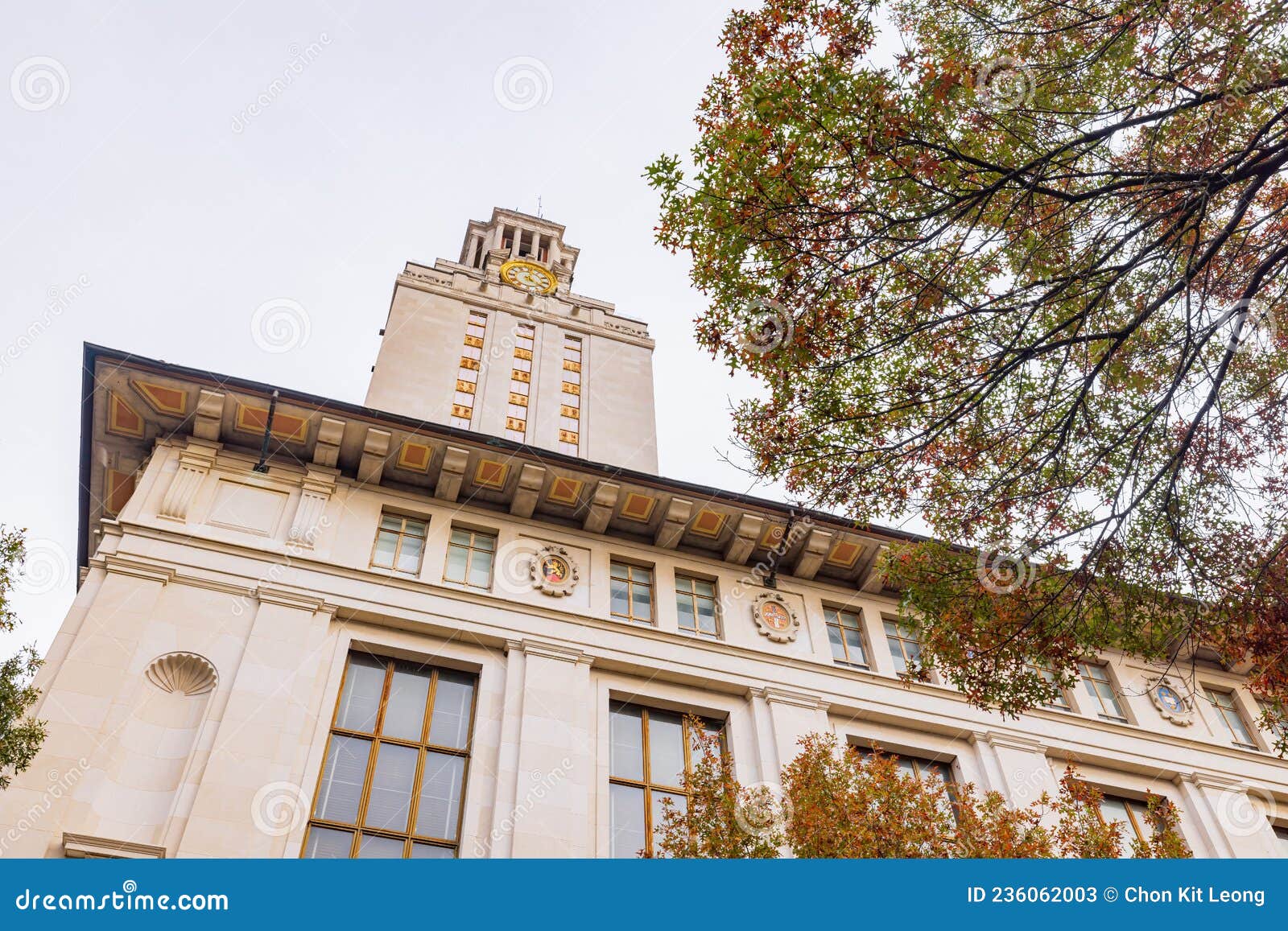 Overcast View of the UT Tower of University of Texas at Austin Stock ...