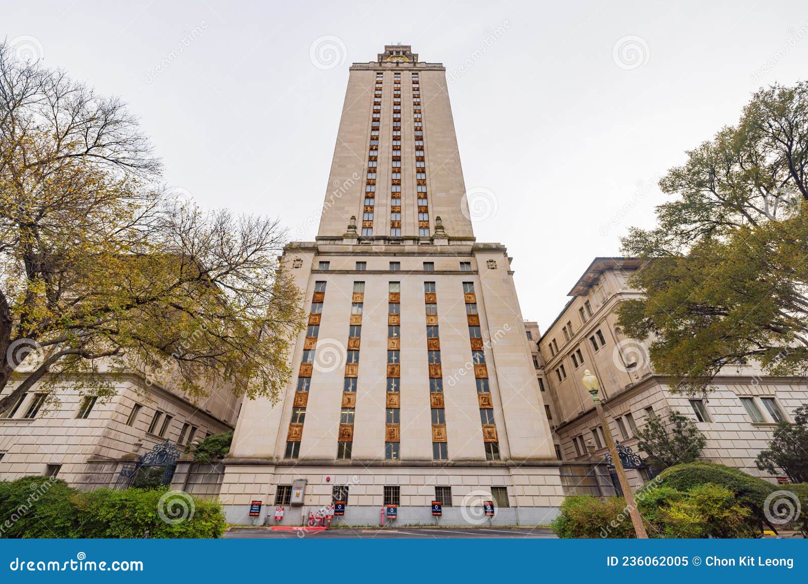 Overcast View of the UT Tower of University of Texas at Austin ...