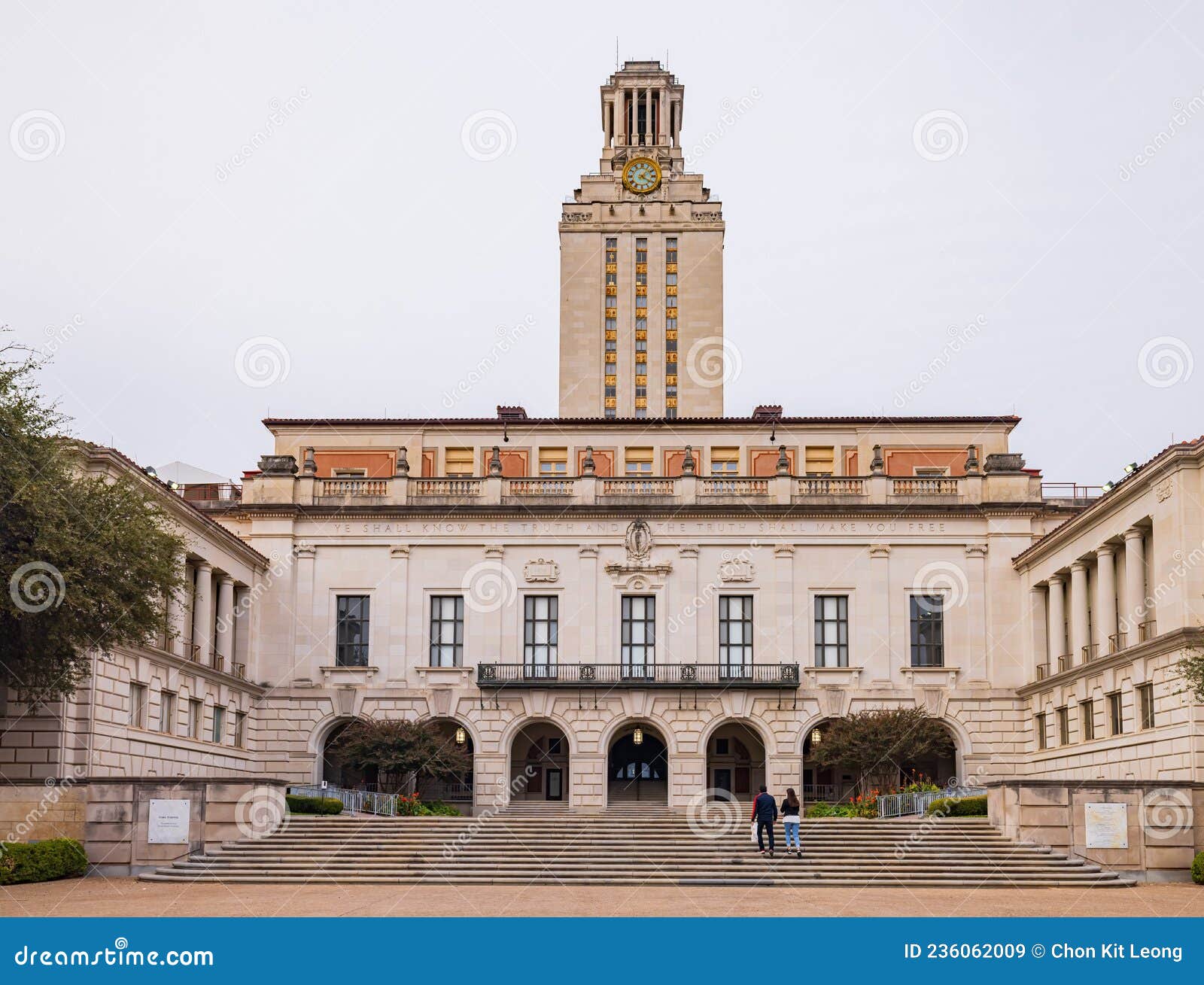 Overcast View of the UT Tower of University of Texas at Austin ...