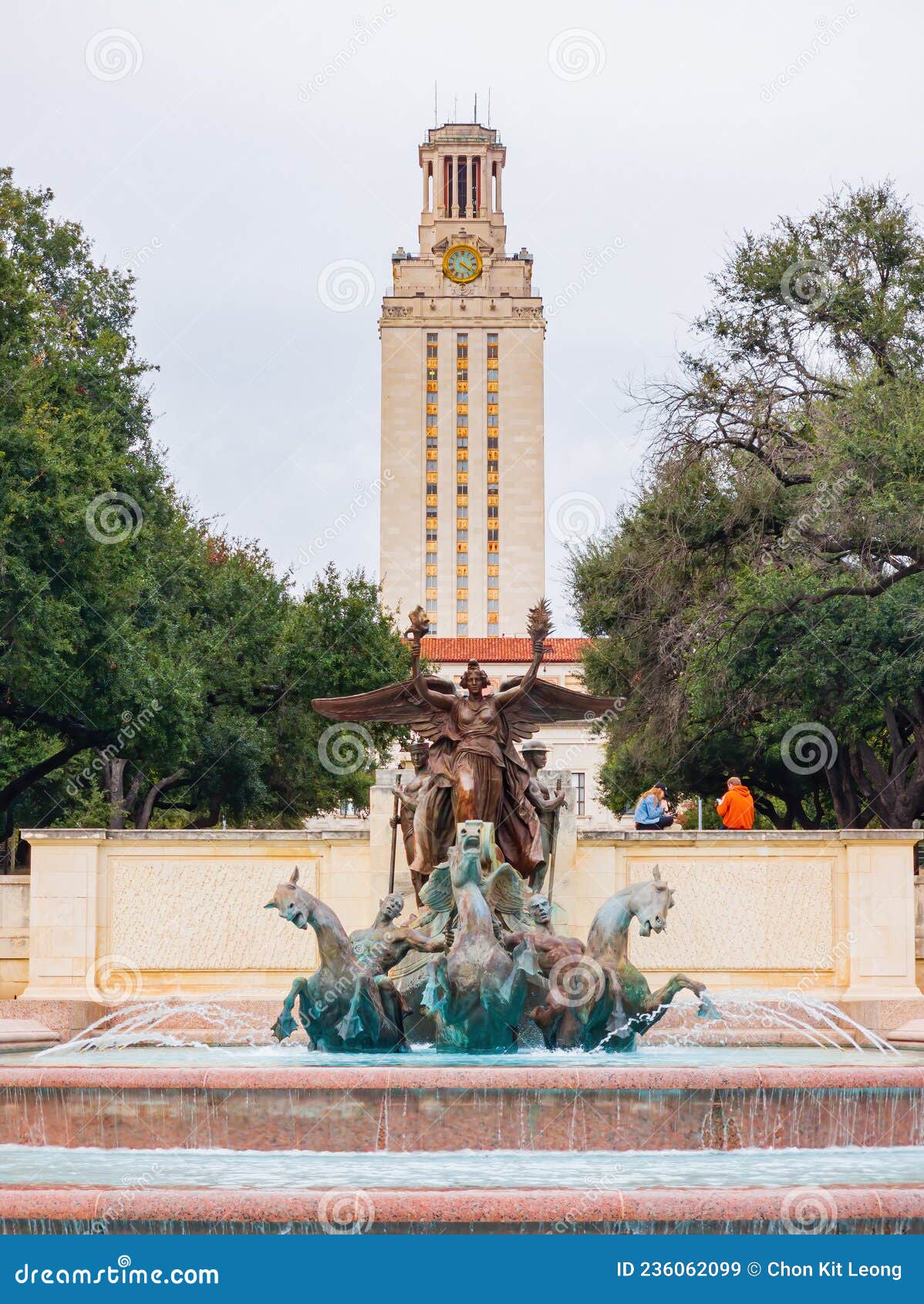 Overcast View of the UT Tower of University of Texas at Austin ...