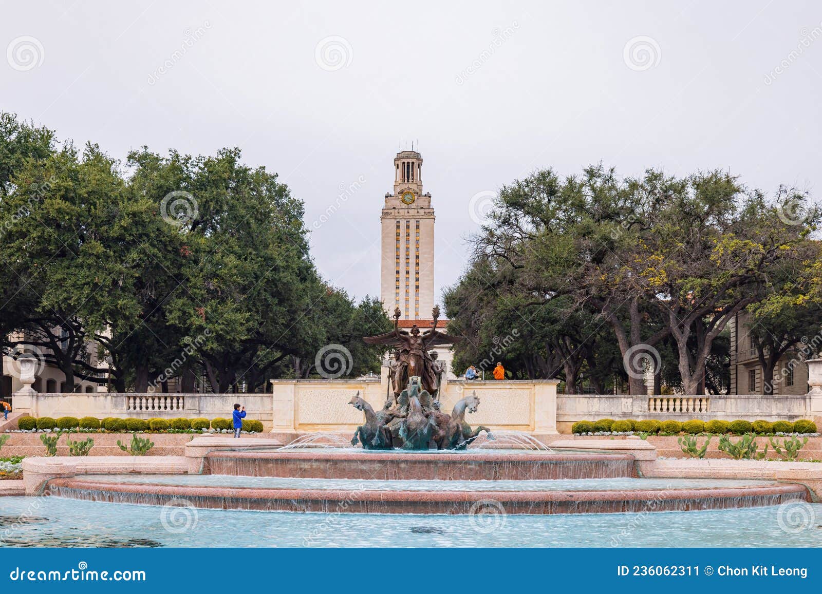Overcast View of the UT Tower of University of Texas at Austin ...