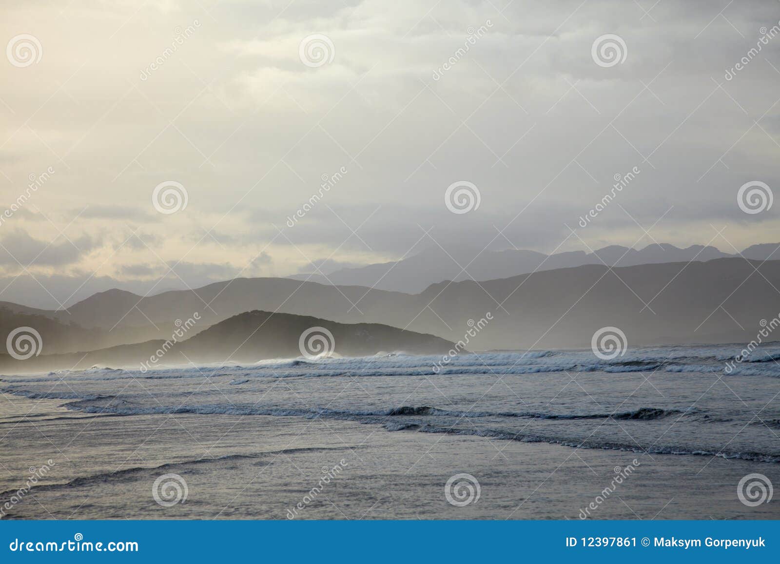 Overcast Weather at Ocean Coast Stock Image - Image of ocean, mountain ...